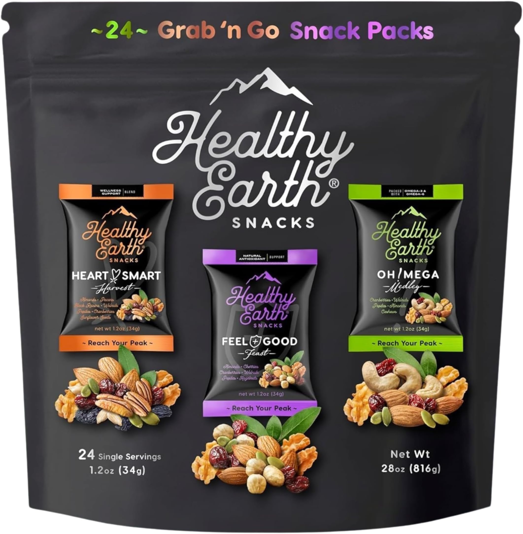 Amazon.com: Healthy Earth Snacks 3 Flavors Variety Pack, 24 Count ...