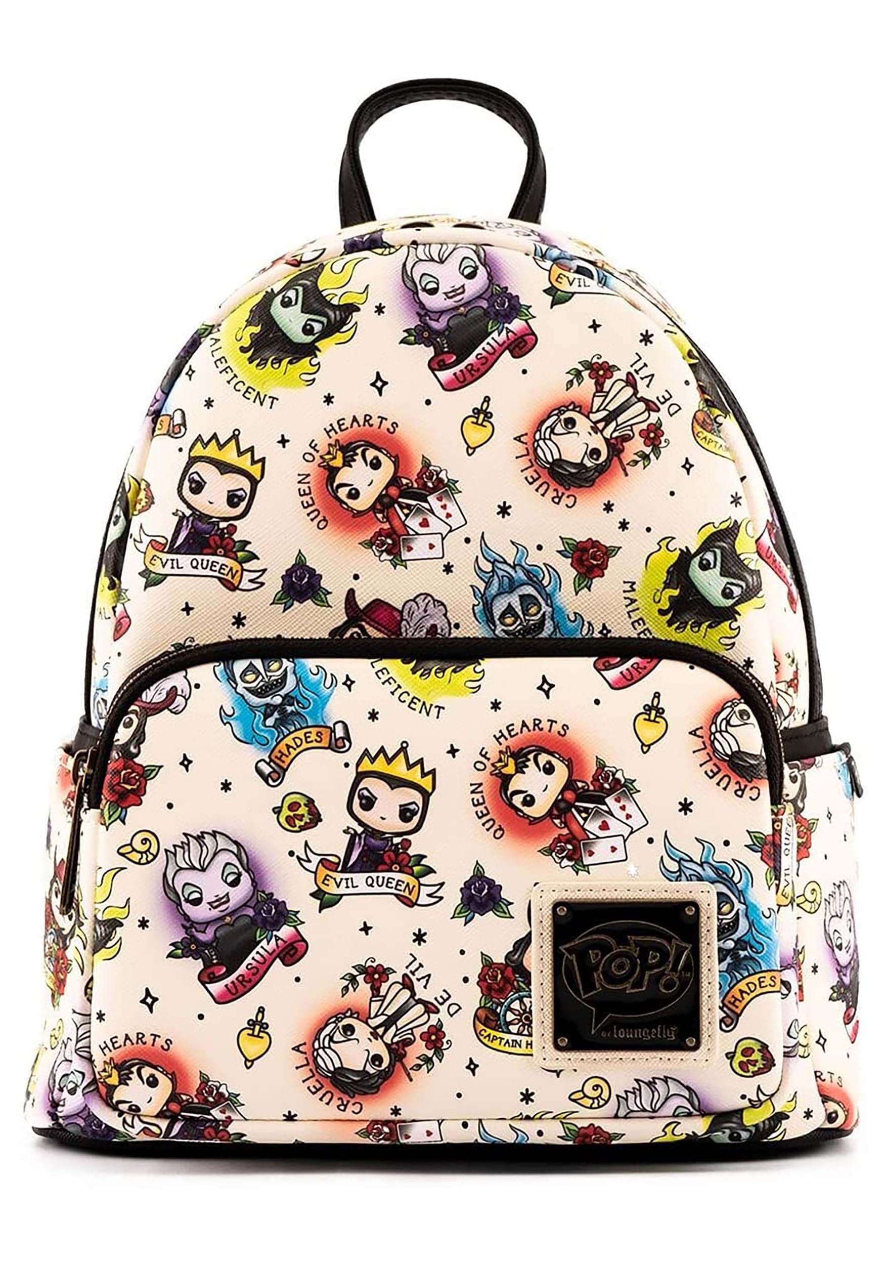 Amazon.com | Loungefly Funko Pop Disney Villains Tattoo Mini Backpack ...