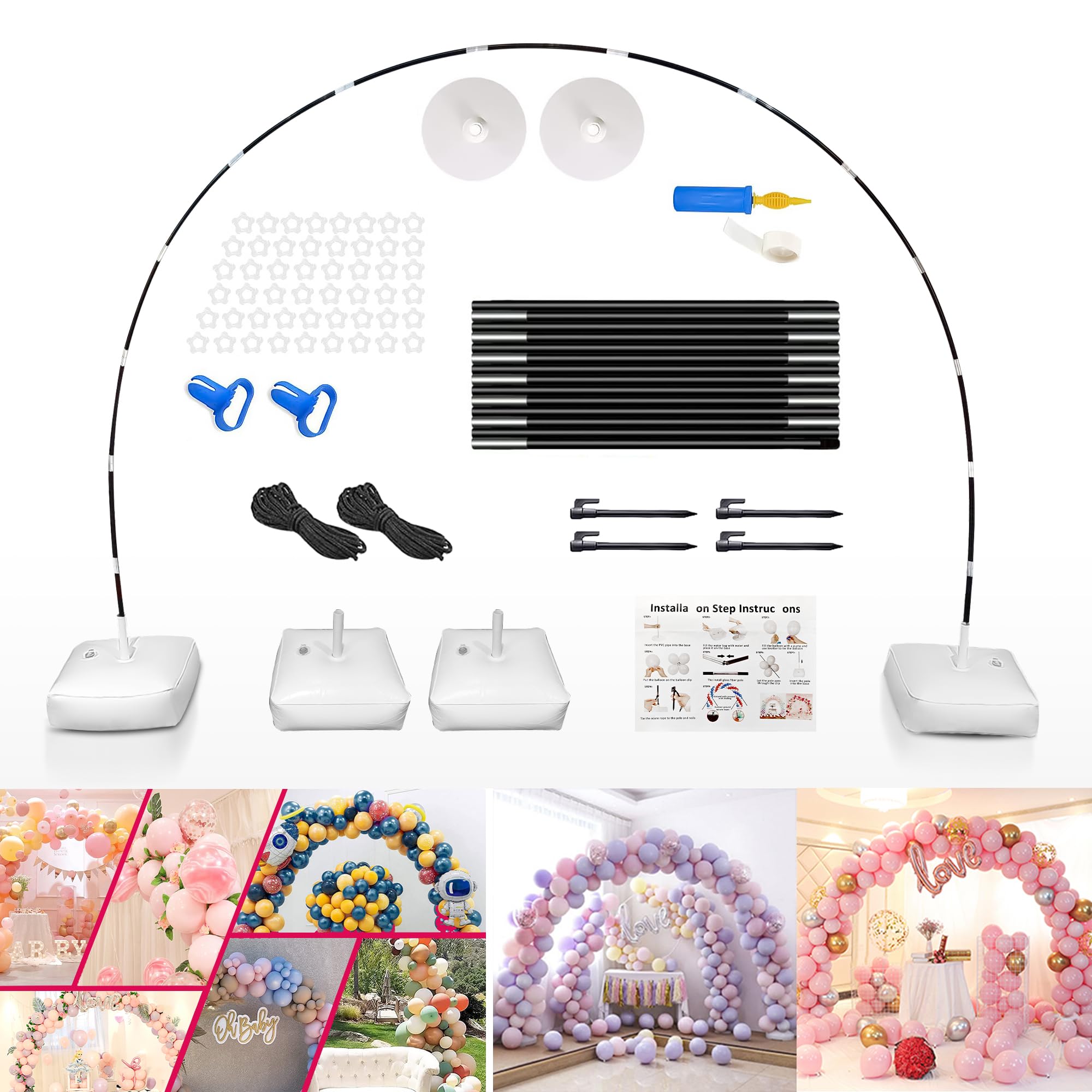 Amazon.com: 9FT x 10FT Round Circle Backdrop Stand, Balloon Arch Kit ...