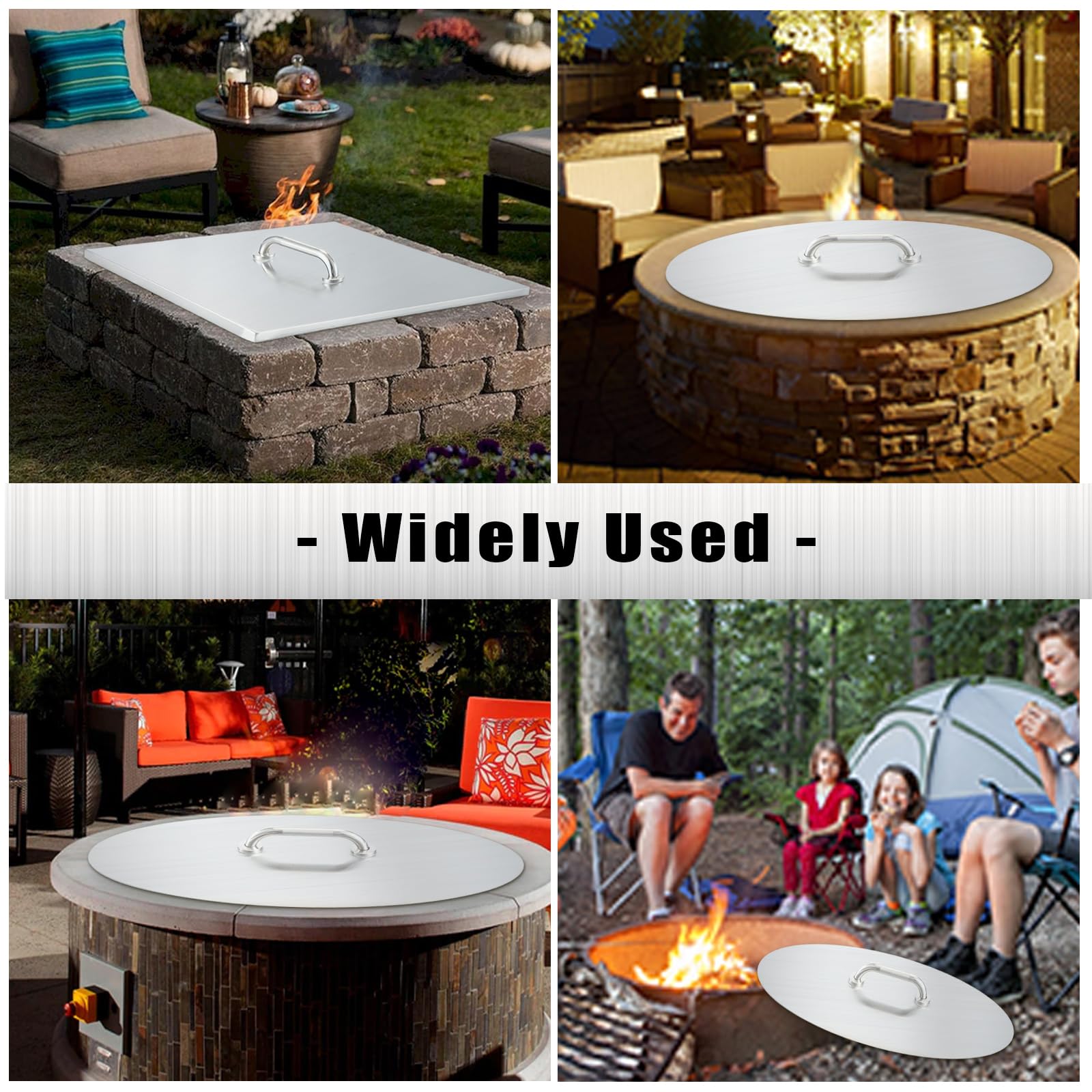 Snapklik.com : Fire Pit Lid 27 X 27 1.5mm Thick, Stainless Steel Fire ...