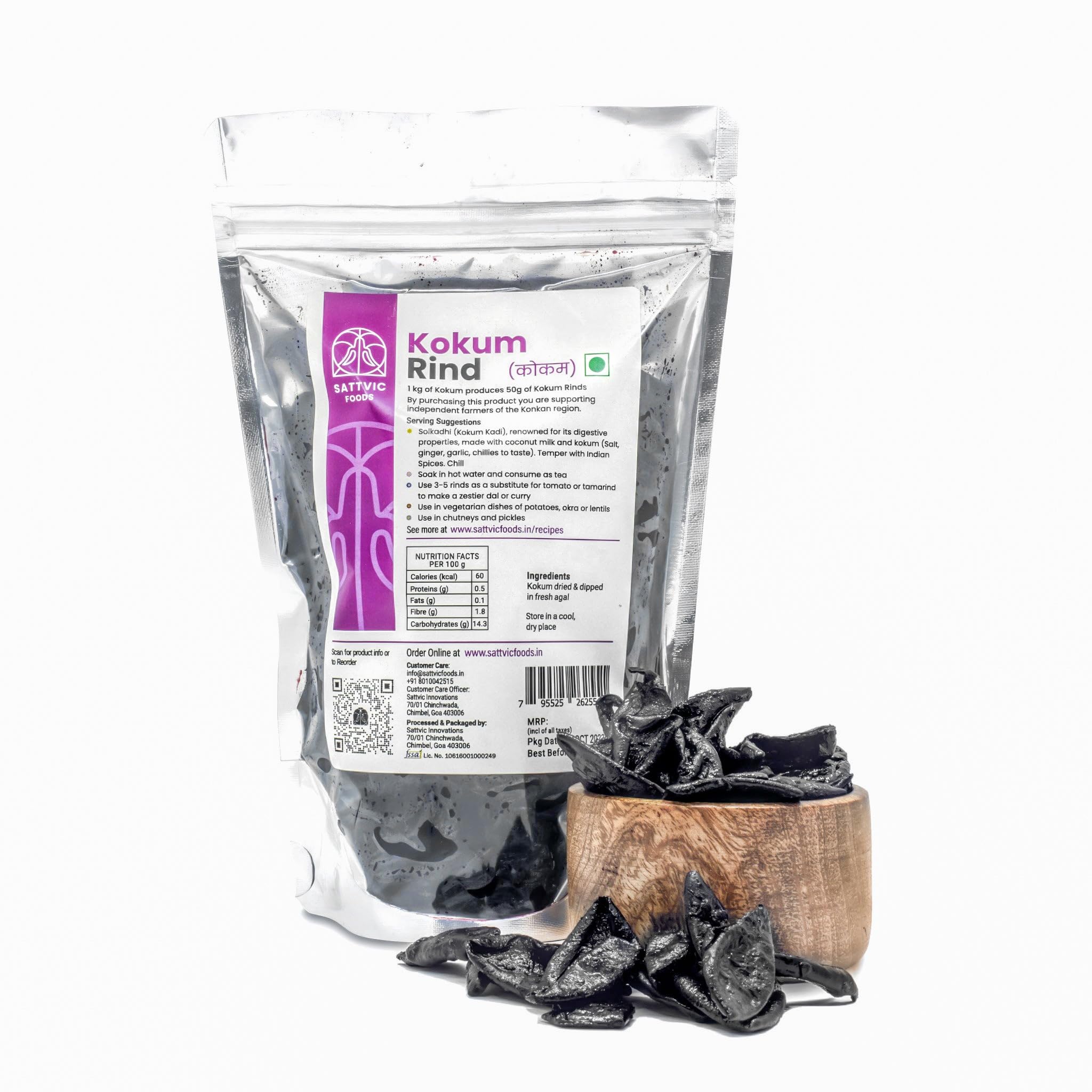 Sattvic Foods Kokum Rinds (250 g) | No Additives, Wet and Juicy Sun ...