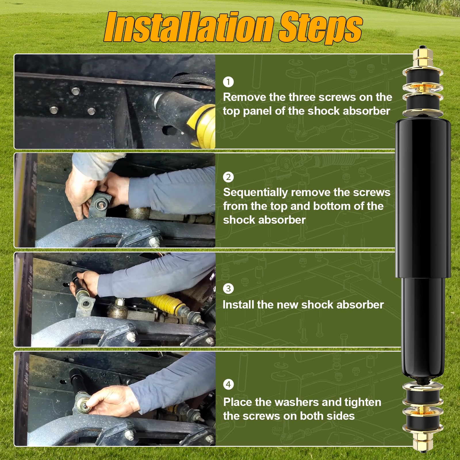 Snapklik.com : ENEKER Golf Cart Shocks, EZGO Front Shocks And EZGO Rear ...