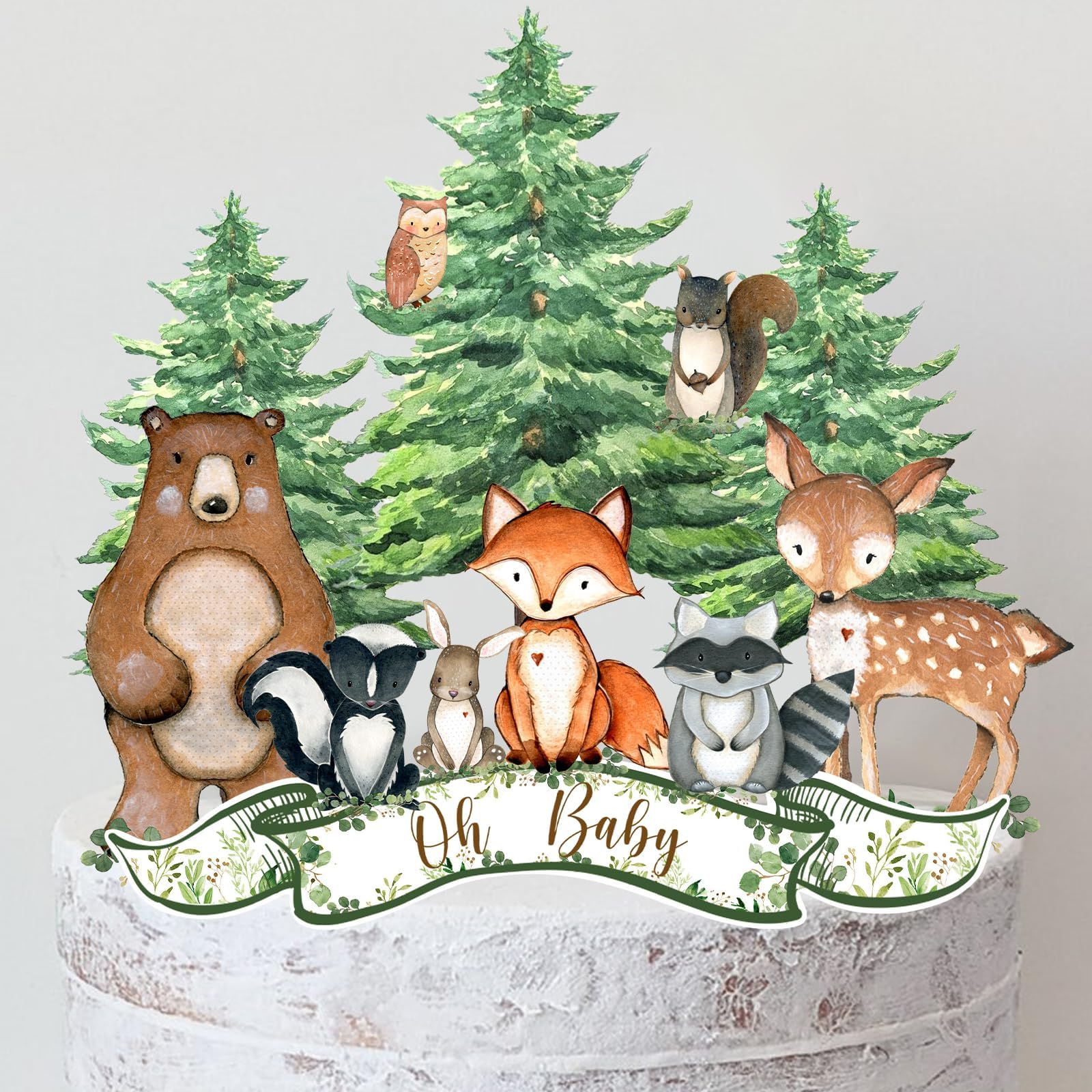 Amazon.com: Woodland Baby Shower Decorations 18Pcs, Forest Theme ...