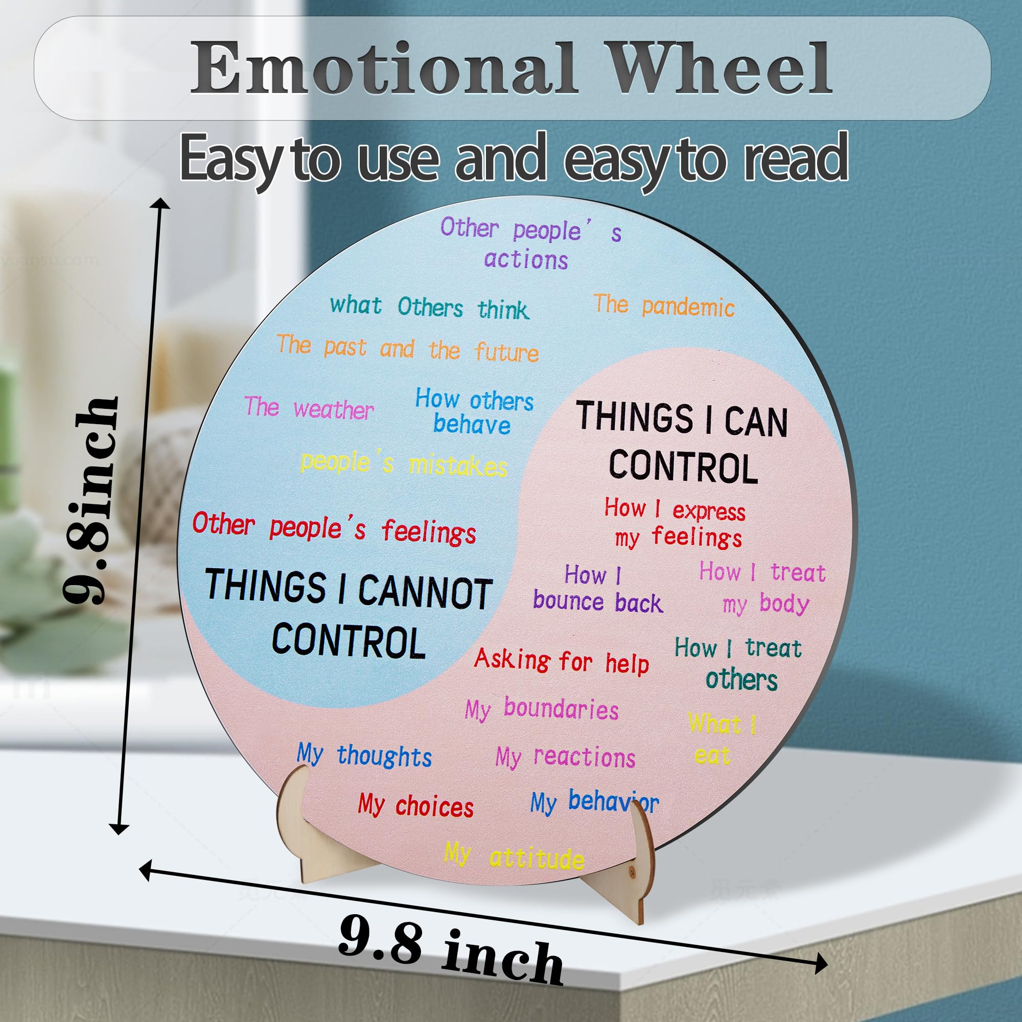 Snapklik.com : Jeoronuly Feelings Wheel Therapy Office Decor, 9.8 ...