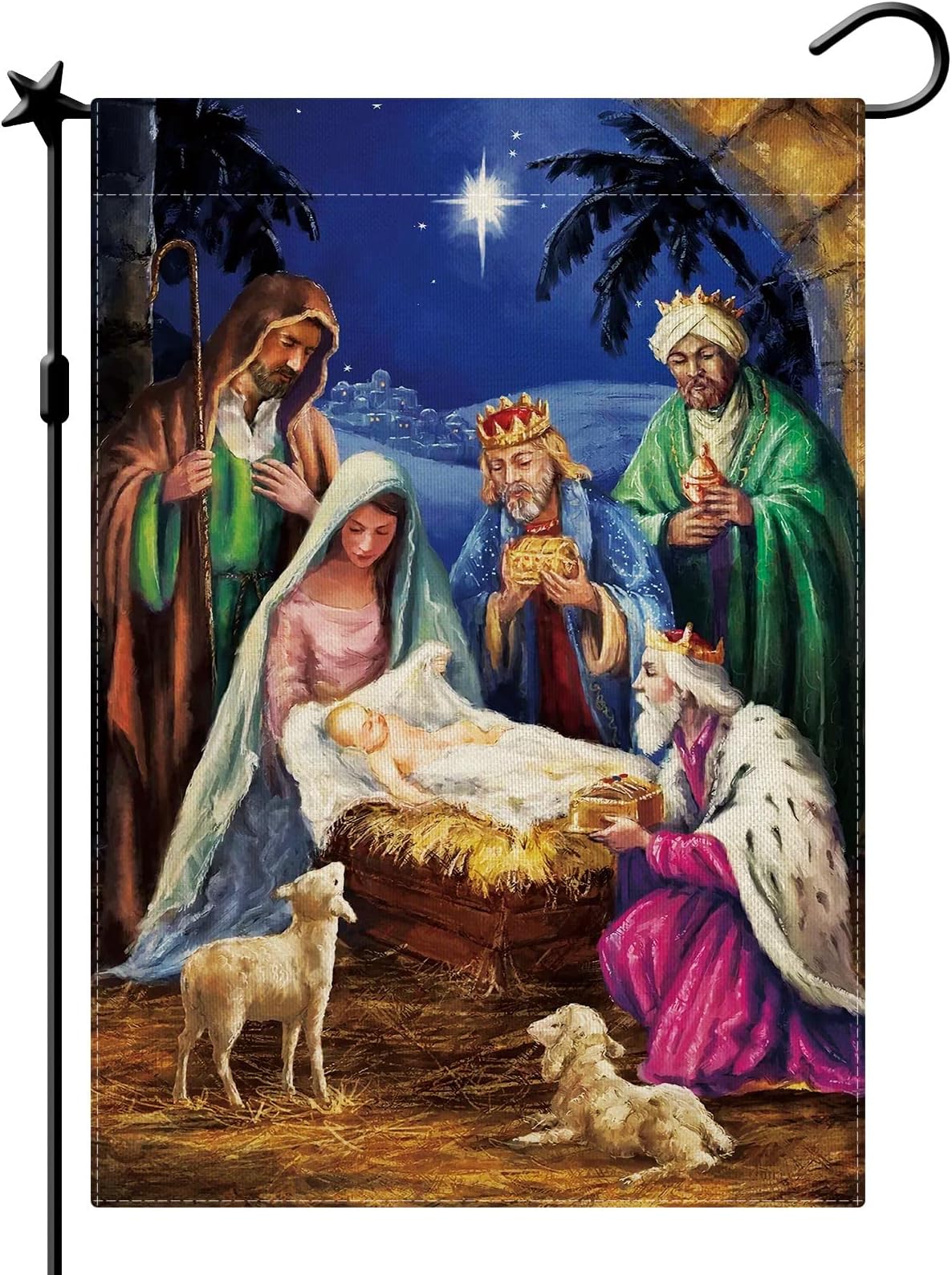 Amazon.com : CMEGKE Jesus Nativity Scene Christmas Garden Flags ...