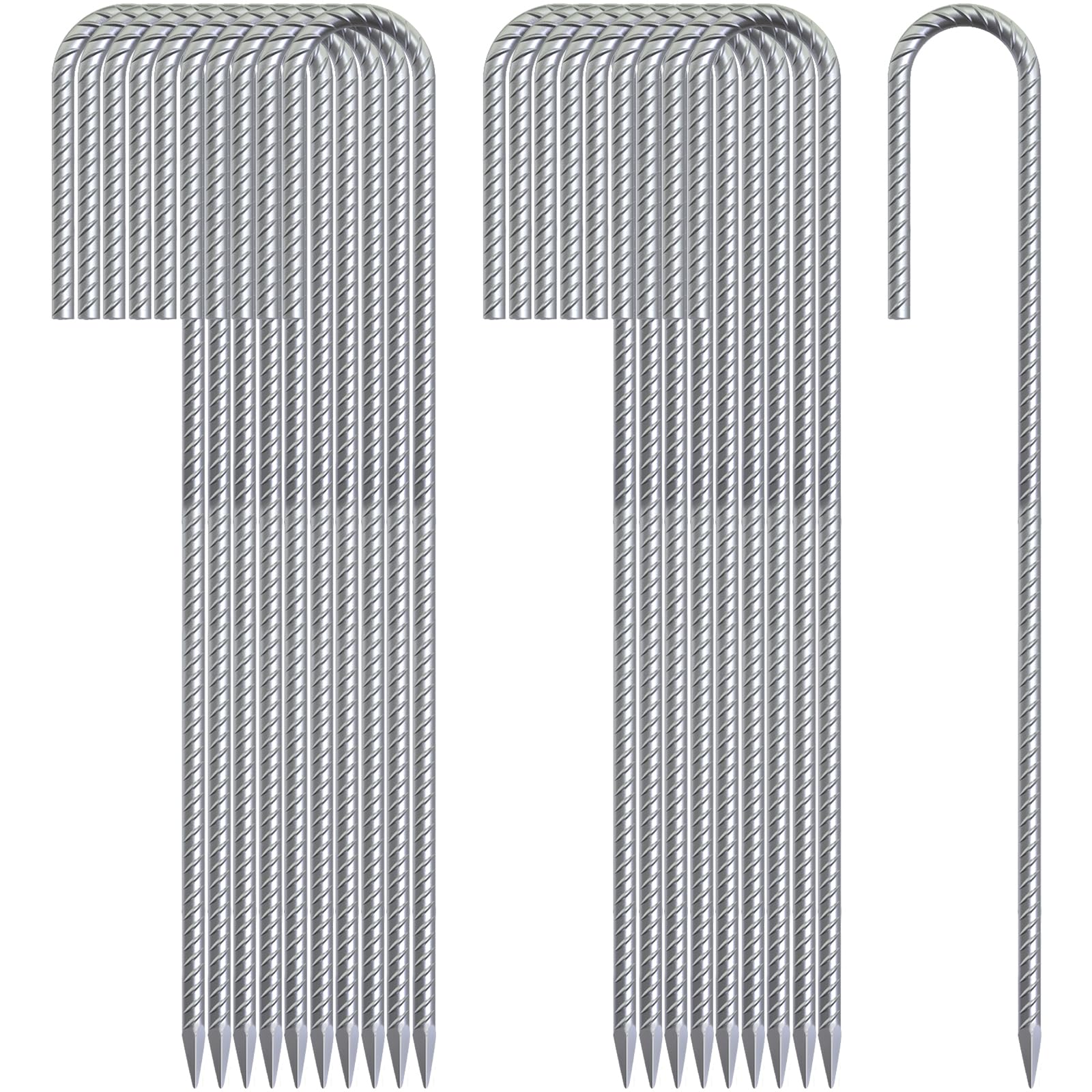 Snapklik.com : VVOKGO Rebar-Stakes-12-Inch Galvanized Ground Spikes,20 ...