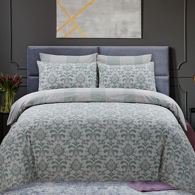 Indus Textiles 100% Pure Cotton Reversible Patterned Duvet Cover Sets ...