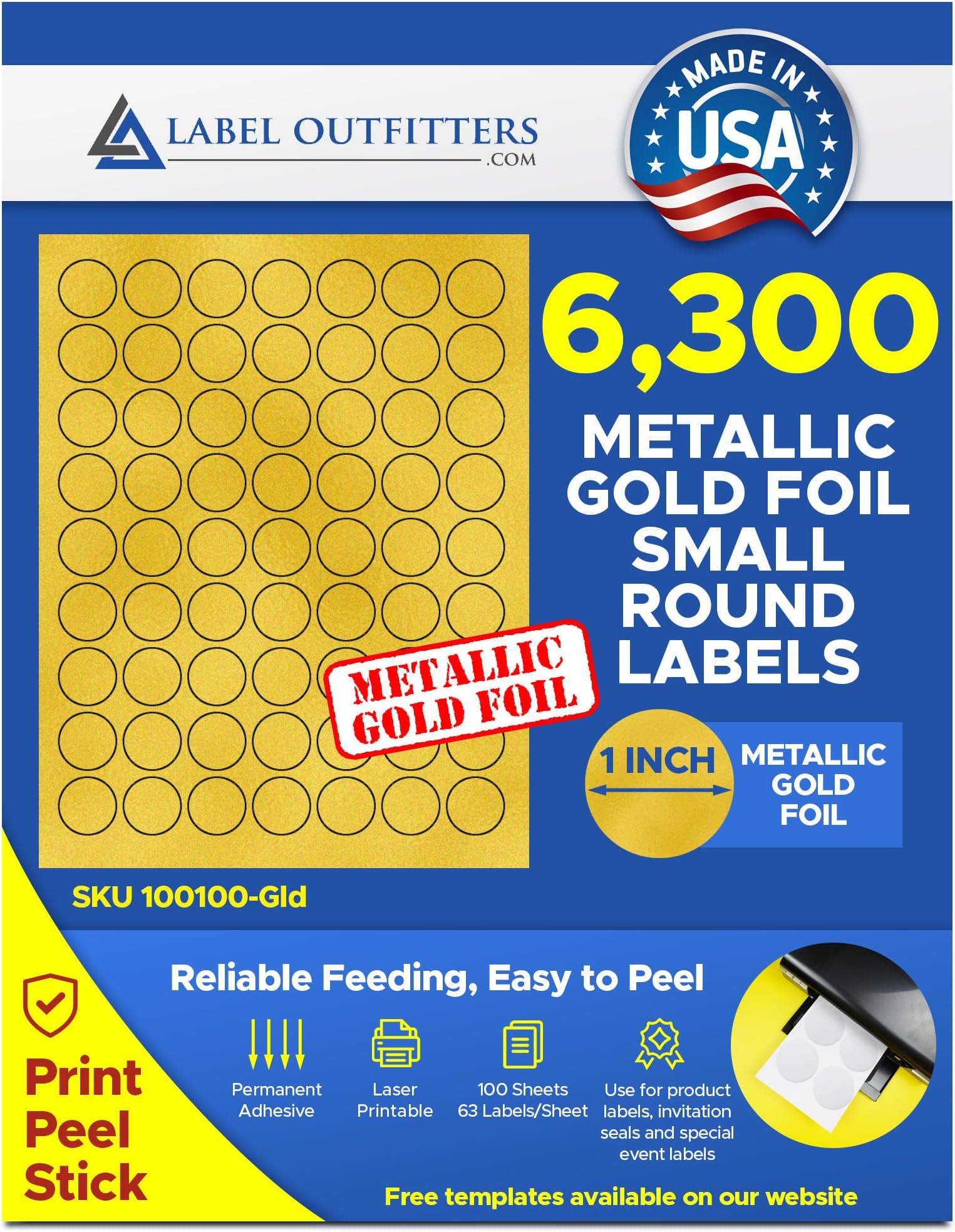 Amazon.com : Large Round Labels 4" Diameter by Label Outfitters® - 100 ...