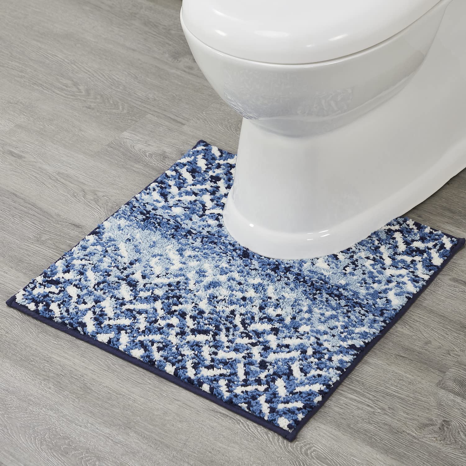 Amazon.com: Better Trends Casablanca 100% Polyester Blue Bath Mat and ...