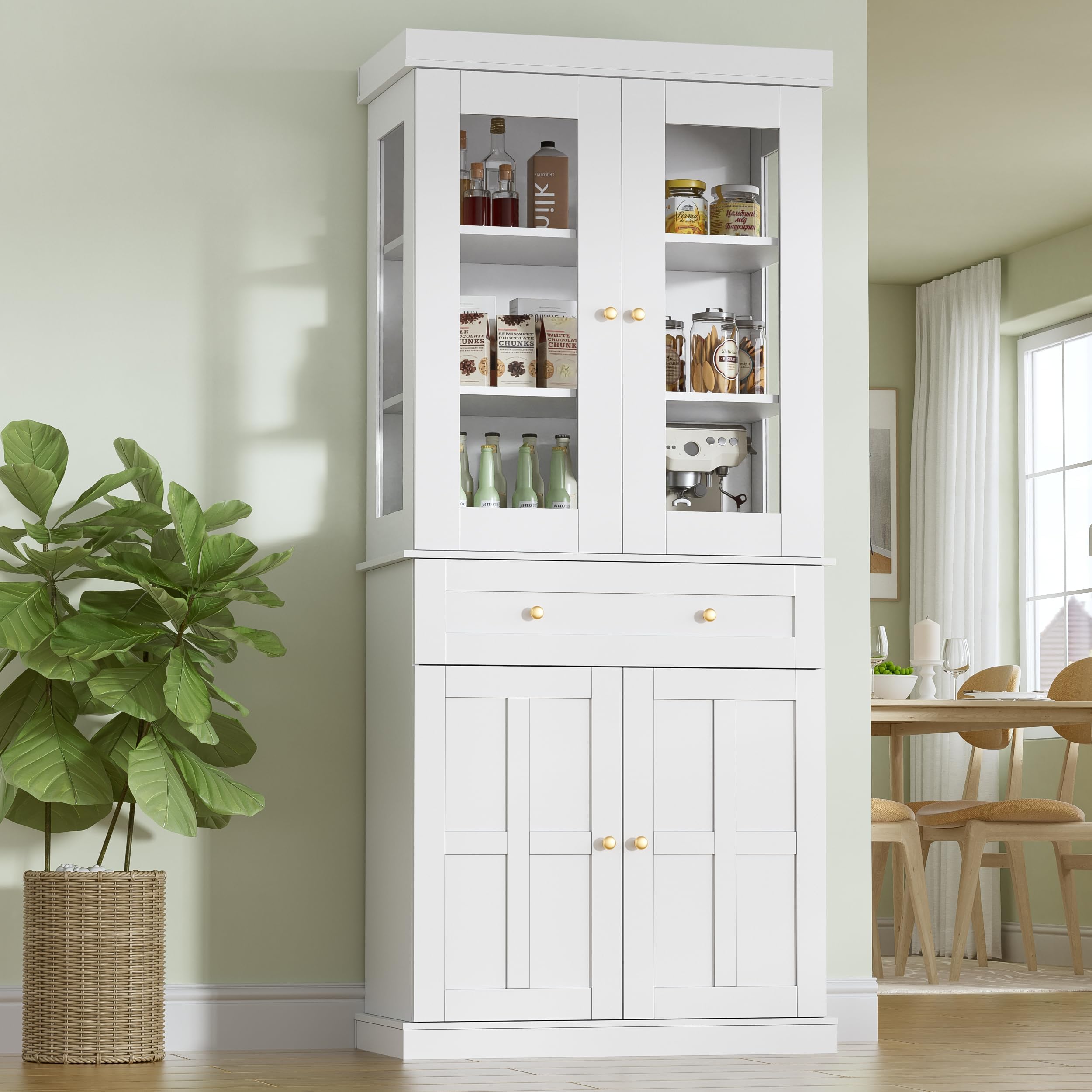 Amazon.com: PAKASEPT 71" Kitchen Pantry Storage Cabinet, Tall Pantry ...