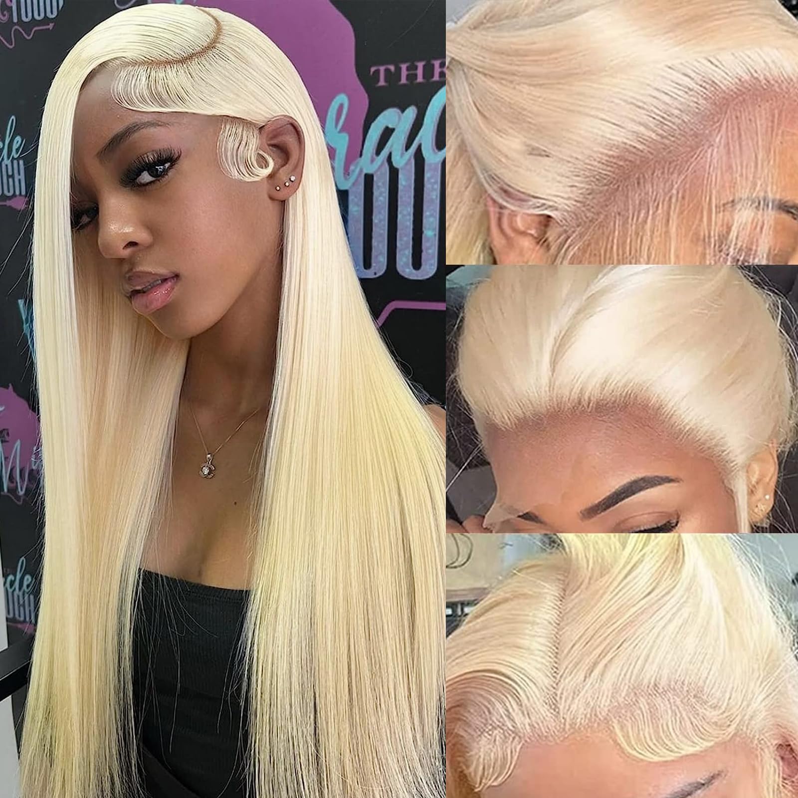 Amazon.com : Alididi 613 Lace Front Wig Human Hair 13x4 HD Transparent ...