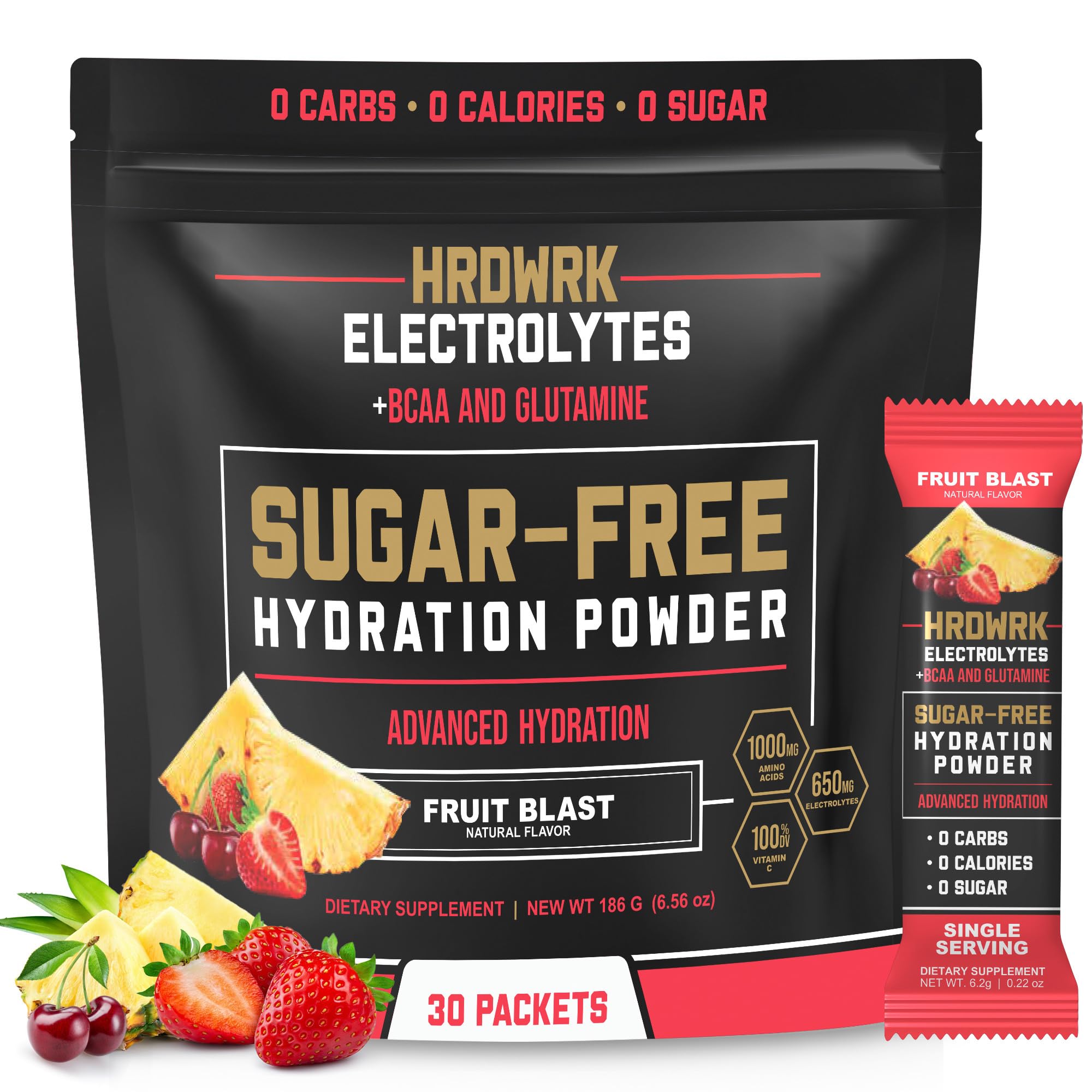 Amazon.com: HRDWRK Electrolytes Powder Packets with Magnesium ...