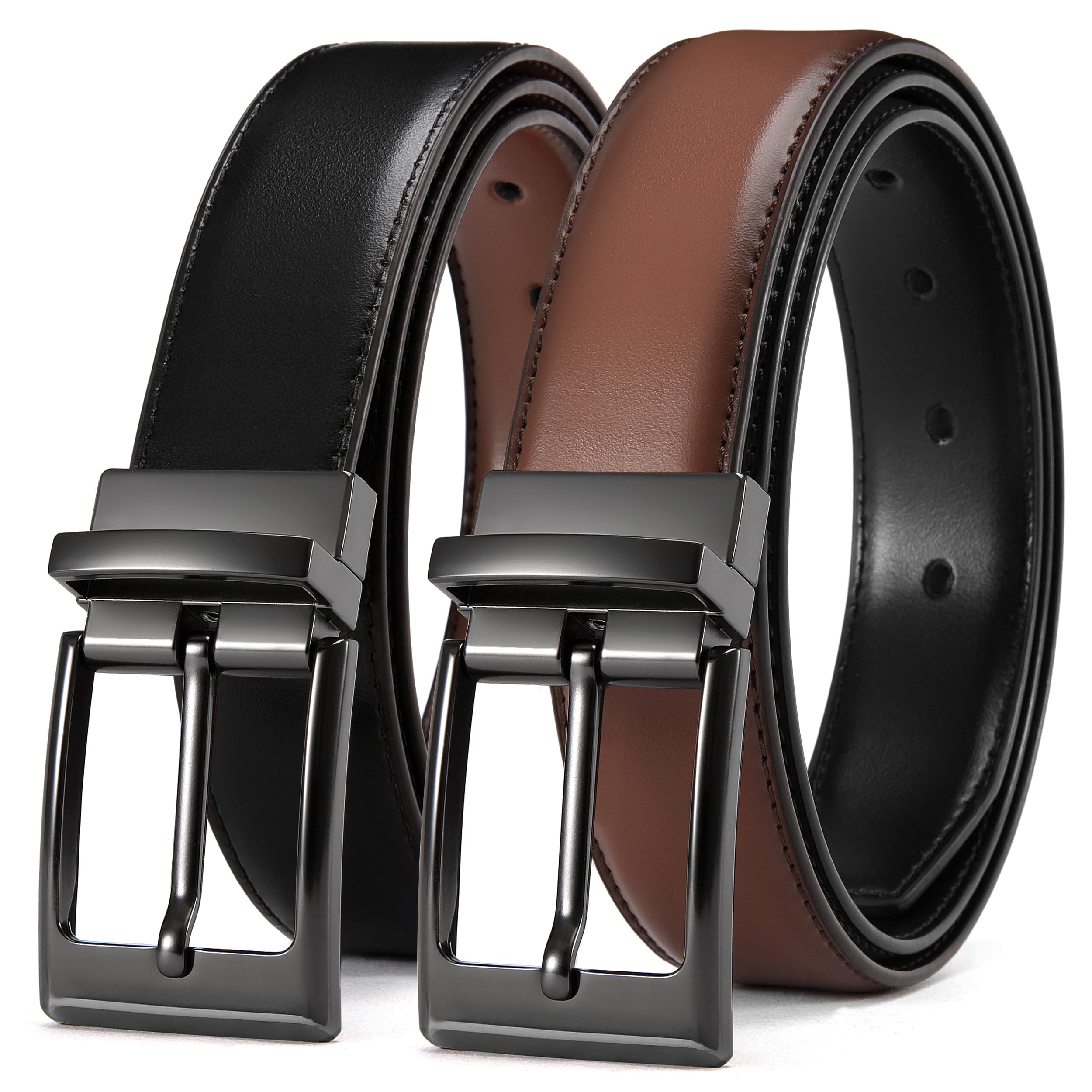 Snapklik.com : CHAOREN Mens Belts Leather 1 Pack - 1.25" Reversible Belts For Men For Dress ...