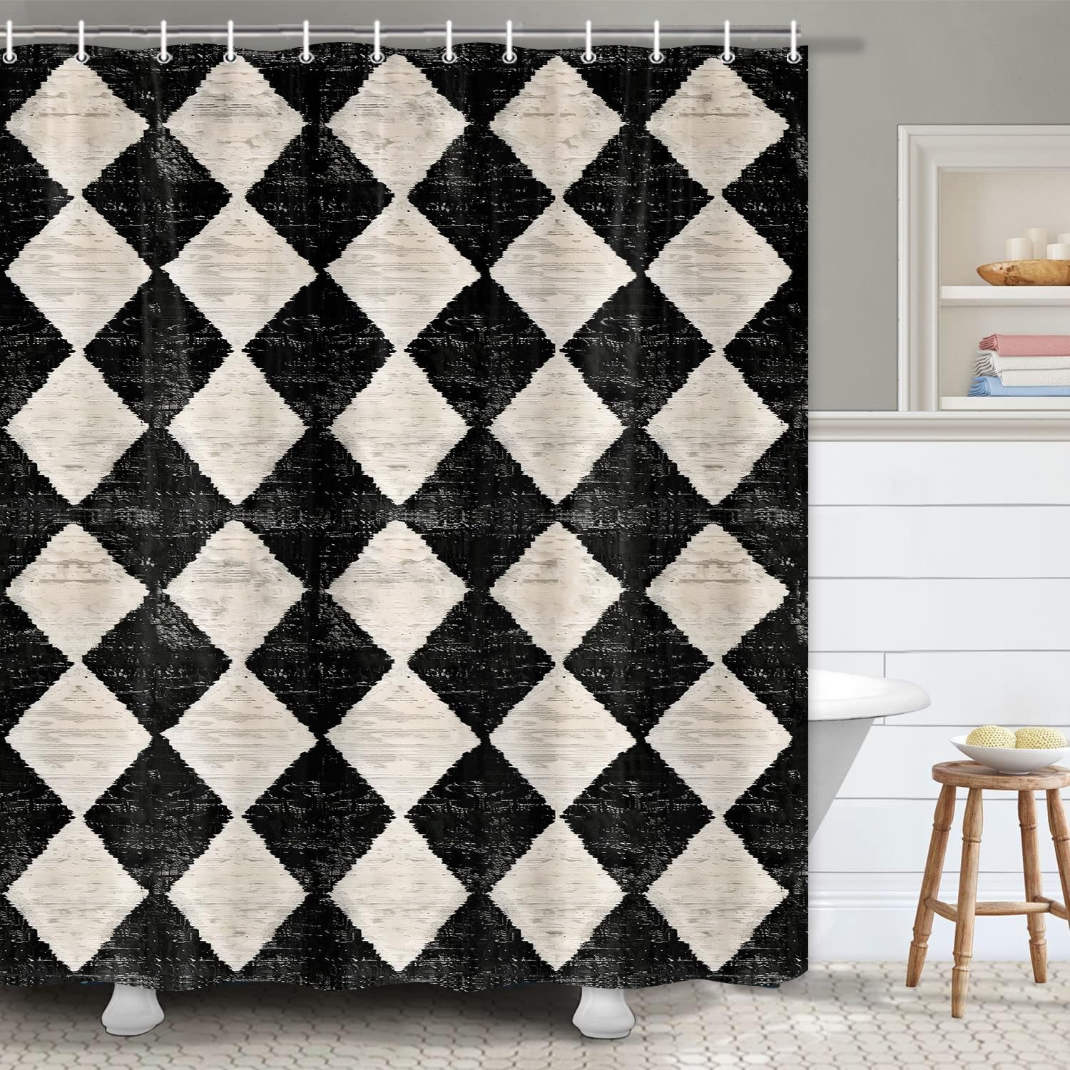 Amazon.com: JAWO Farmhouse Washable Black and White Neutral Bathroom ...