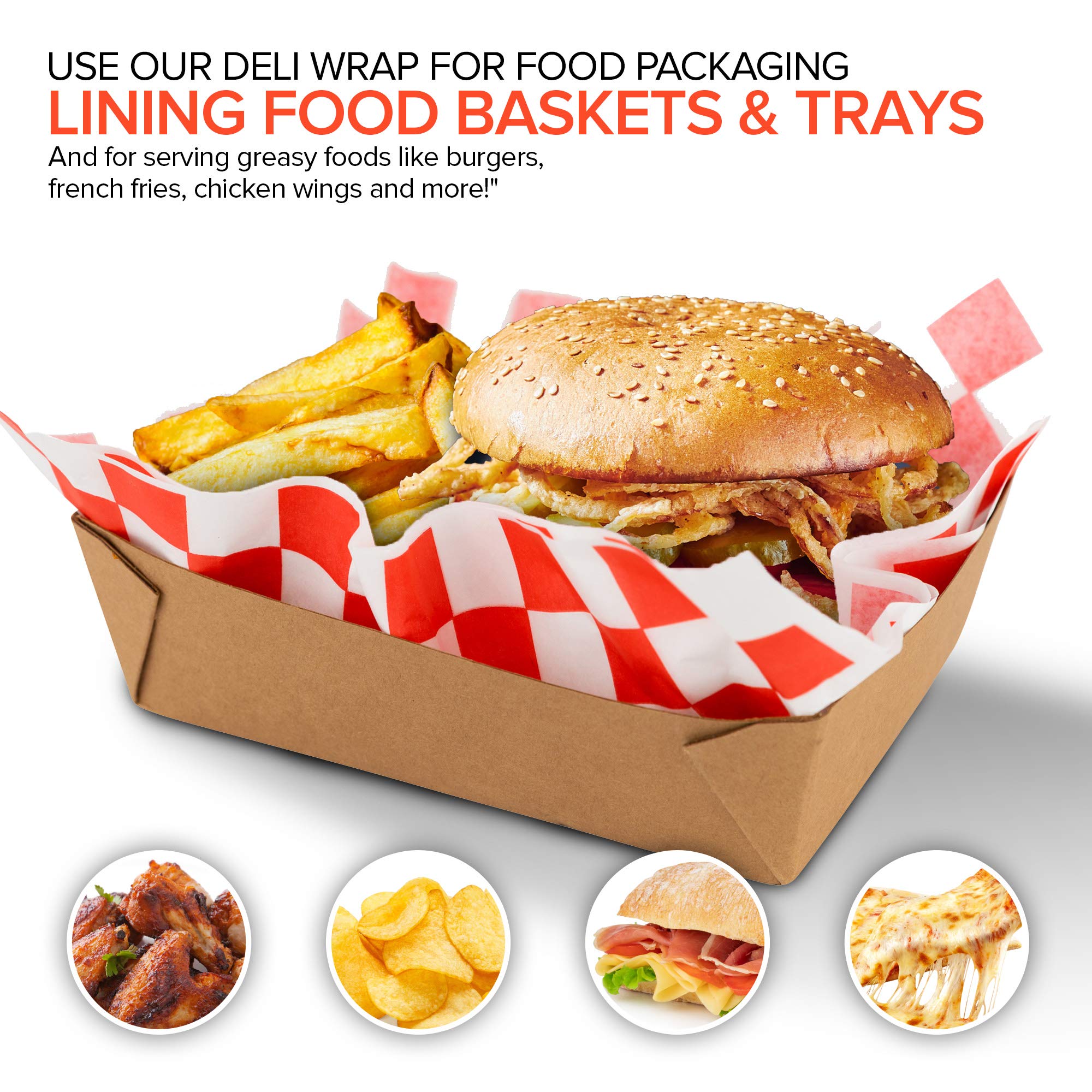 Buy Deli Paper Sheets (500 Count) 12-Inch Red Checkered Square Sandwich ...