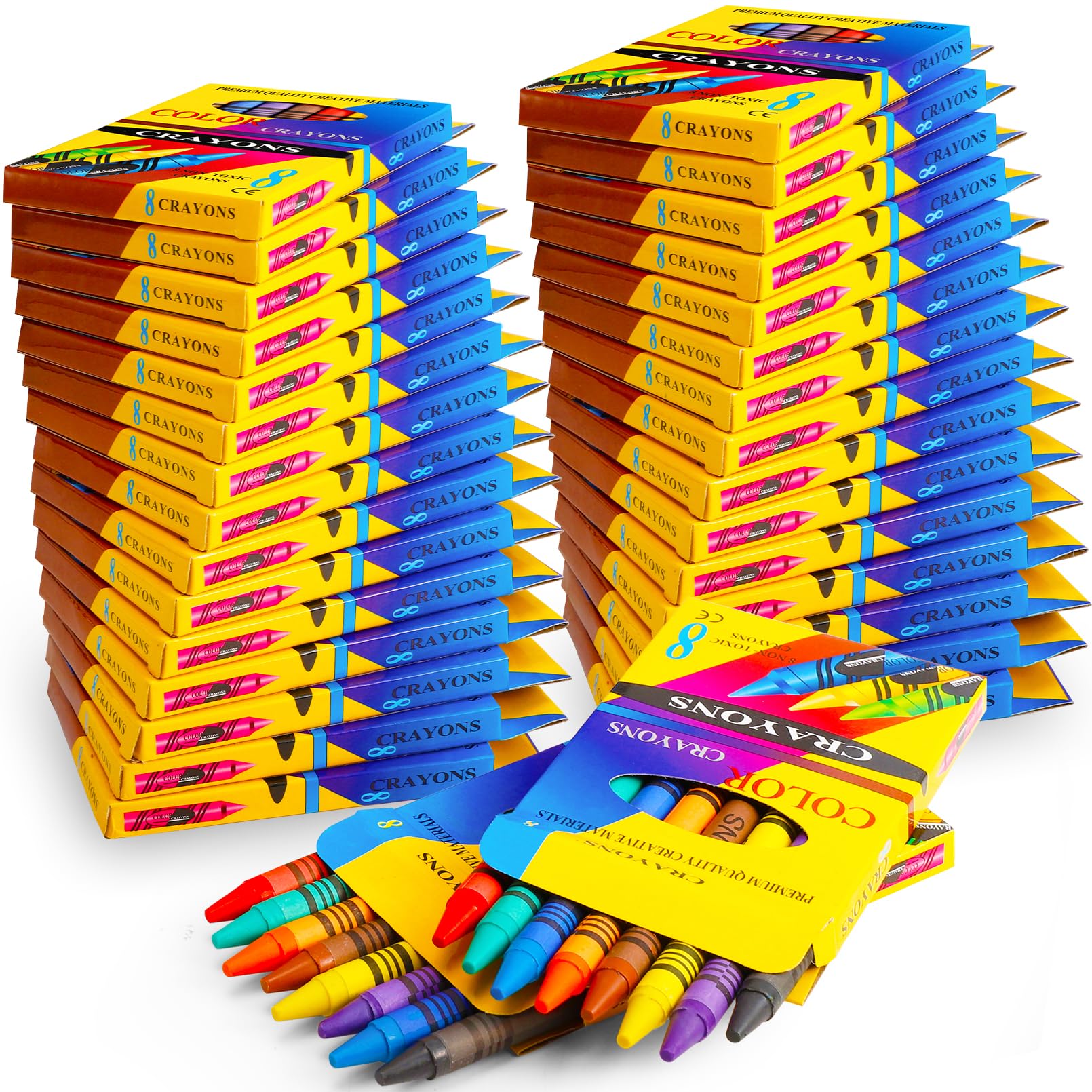 Amazon.com : Jeffbaubl Bulk Crayons,30 Boxes of 8-Packs Color Crayons ...