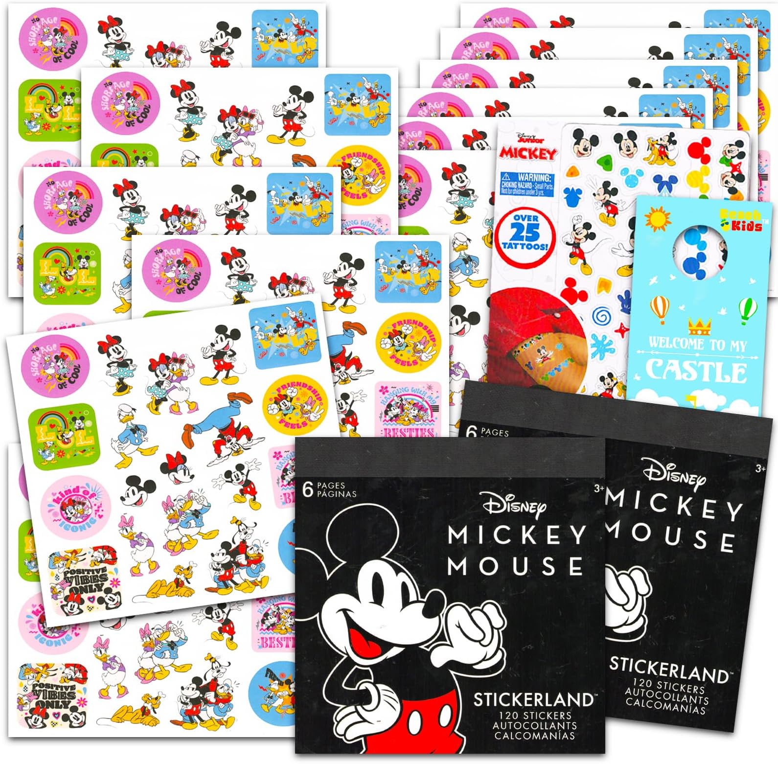 Amazon.com: Mickey Mouse Stickers Party Favors Set - Bundle with 240 ...