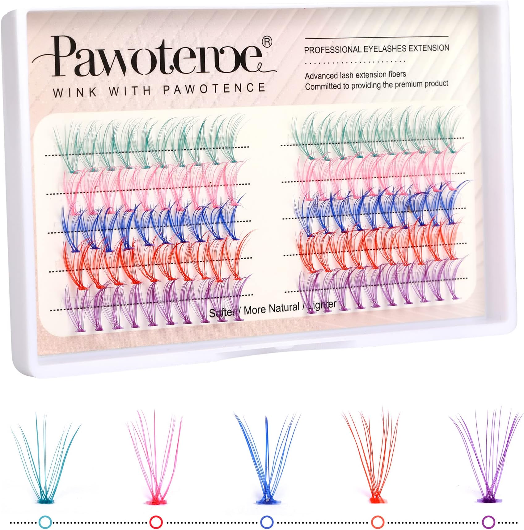 Amazon.com: Colored Cluster Individual Lashes DIY Eyelash Extension 5 ...