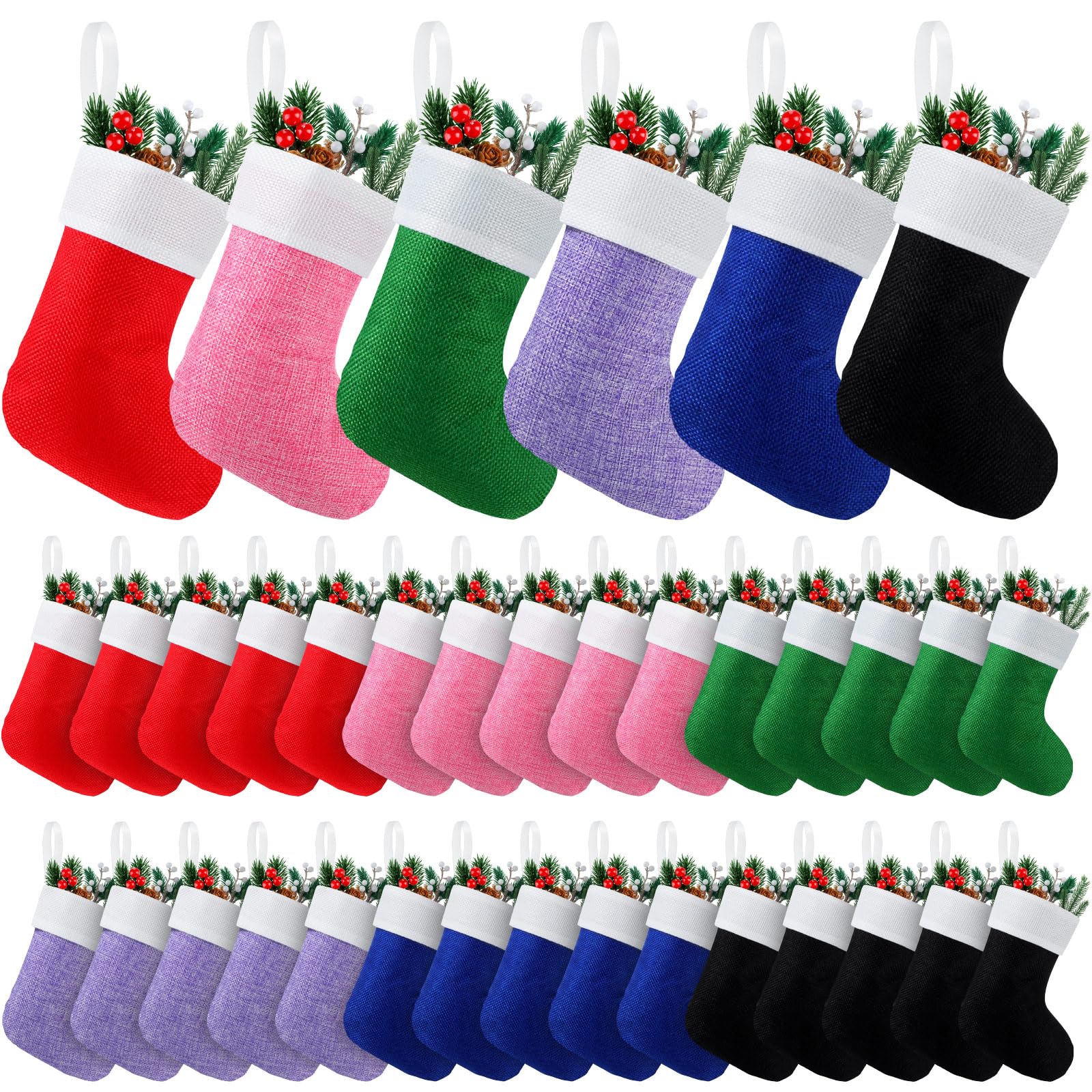 Amazon.com: Zhanmai 24 Pcs Christmas Burlap Stocking Sublimation ...