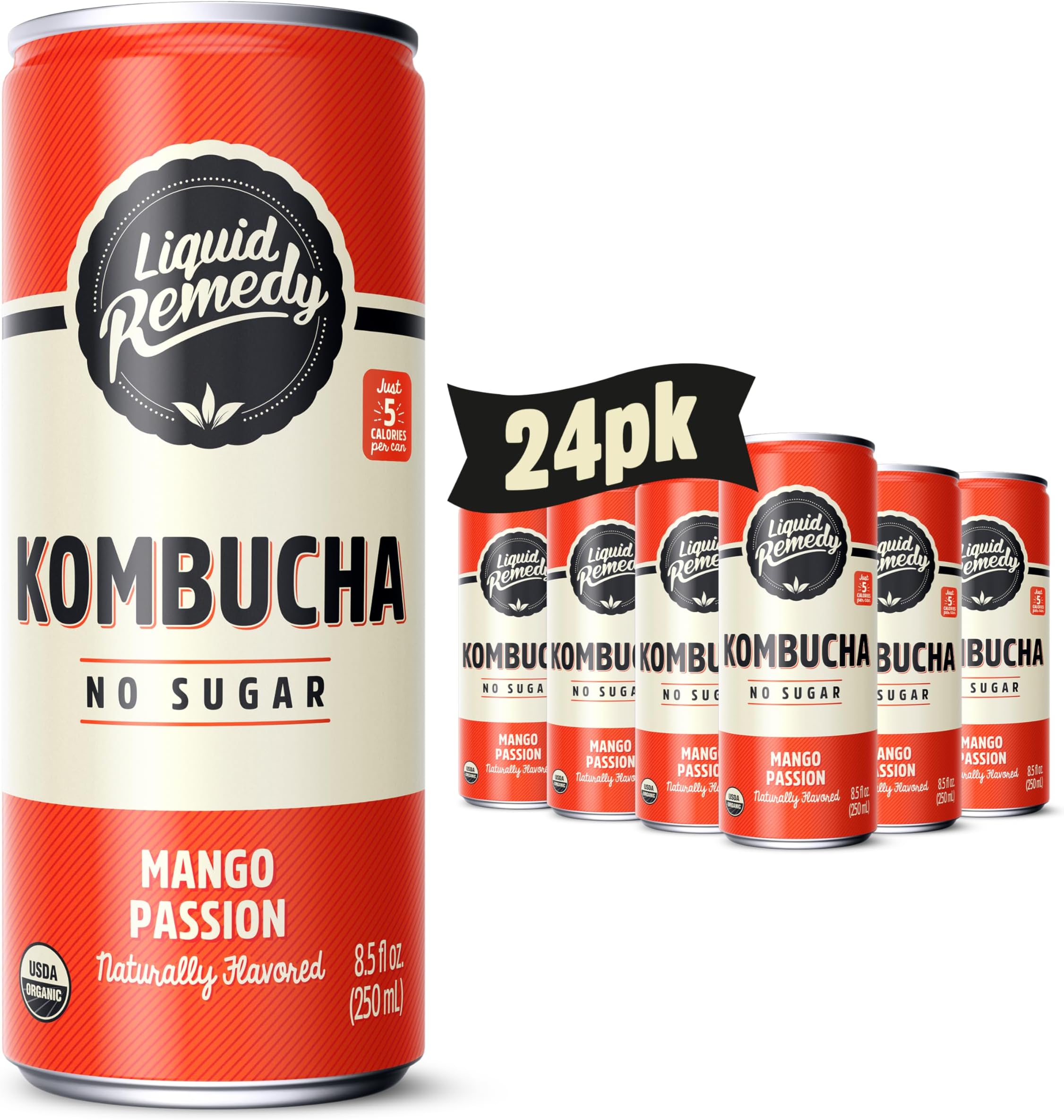 Amazon.com: Liquid Remedy Kombucha Sugar Free Organic Drink, Low ...