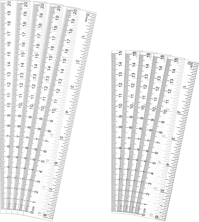 Amazon.com : 10 Pcs Clear Ruler Plastic Ruler 6 Inch 8 Inch Small Ruler ...