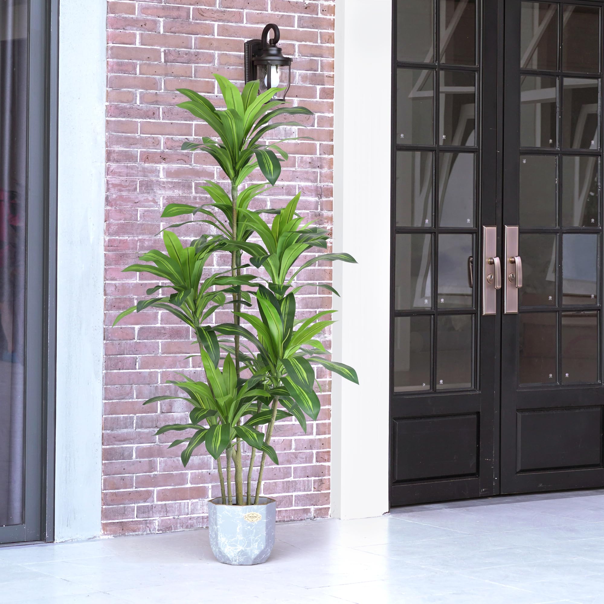 Artificial Plants 6Ft Dracaena Fragrans Faux Trees with 8 Heads Fake ...