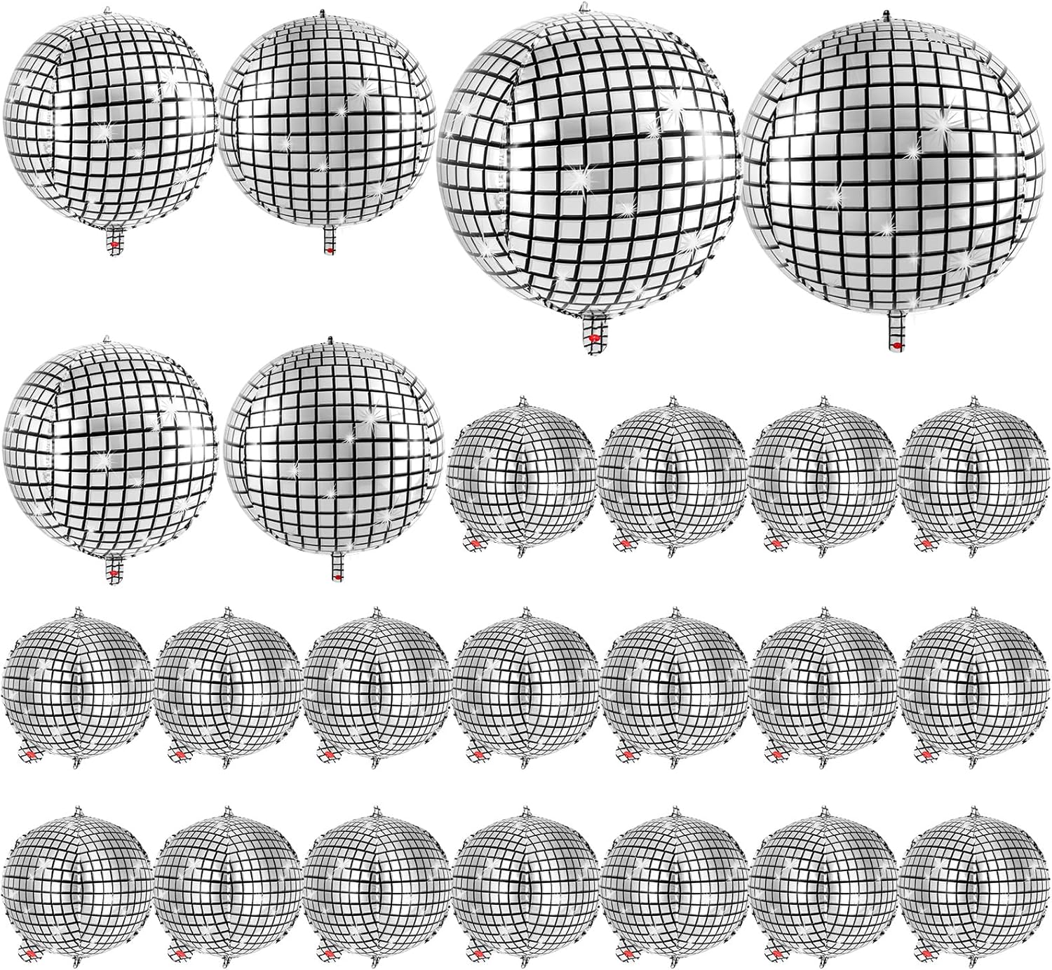 Amazon.com: 24 Pcs Disco Ball Balloons, Large Round Disco Foil Balloon ...