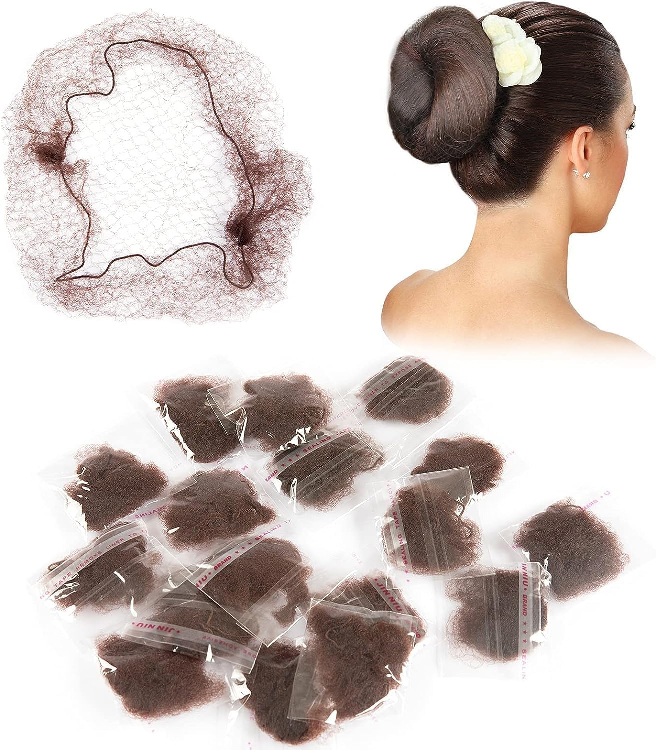 Slzhds 30 Pcs Red para Cabello, Red de Pelo Tejida, Mesh Cap, Malla ...