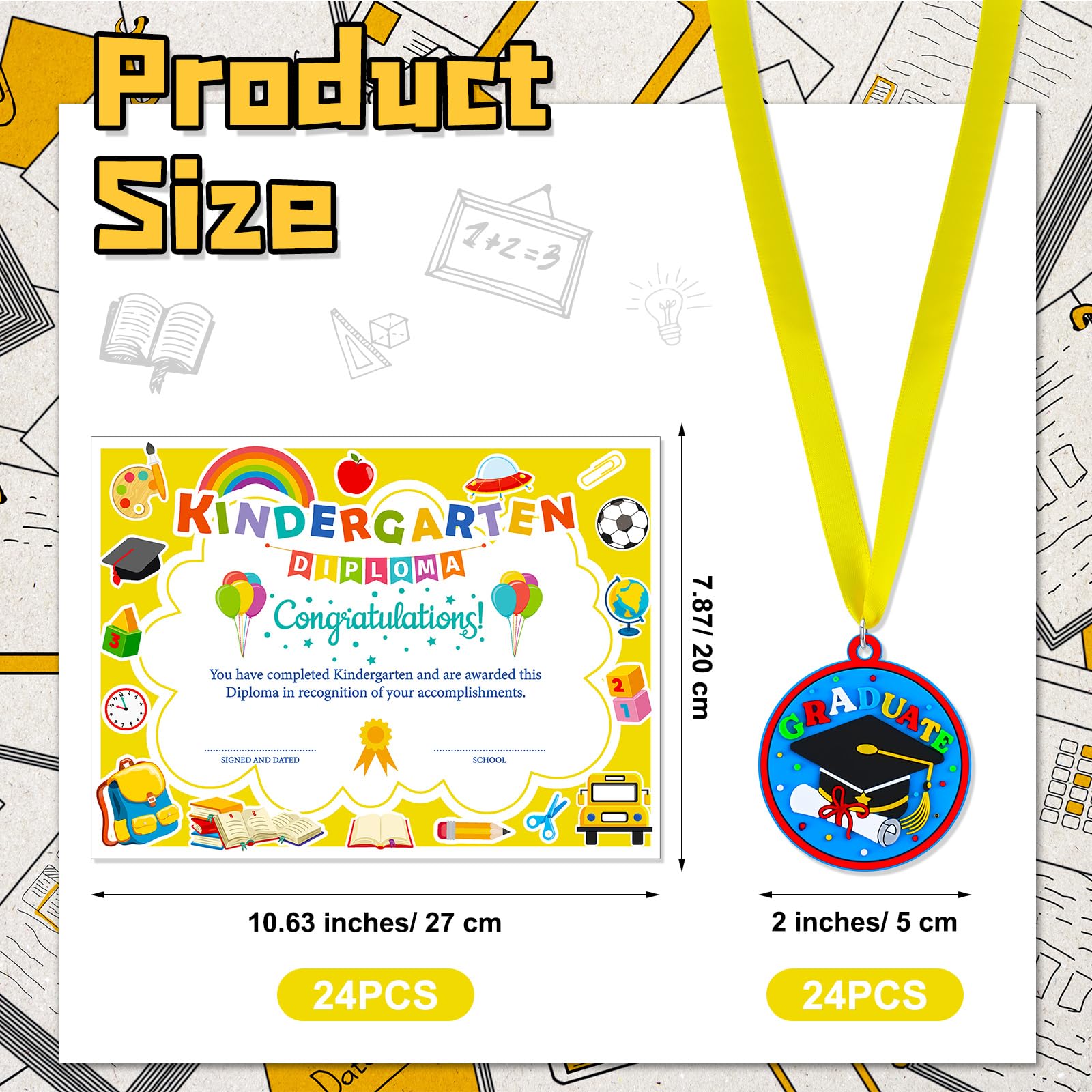 Preschool Graduation Medal 48-Piece Preschool Graduation Set - 24 ...