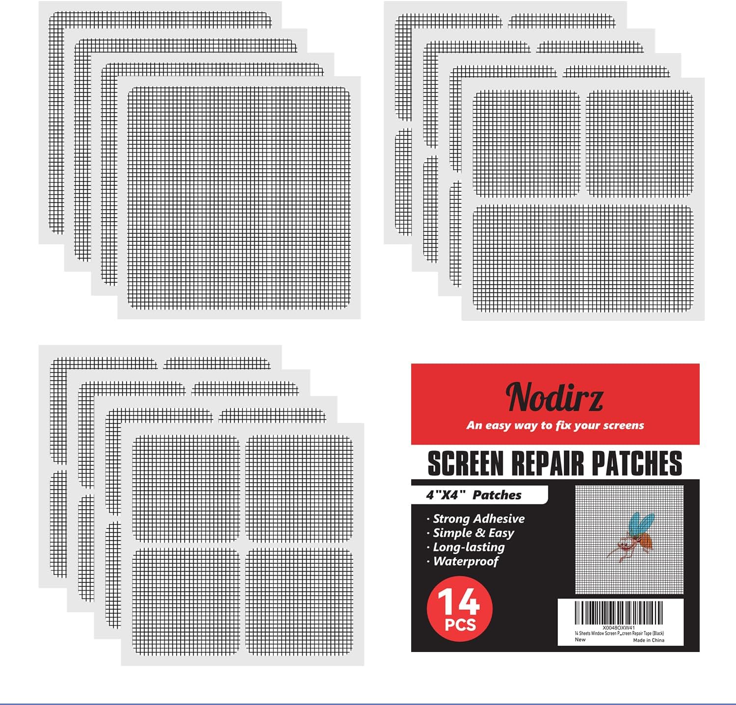 Cobee Self-Adhesive Window Screen Repair Patches Kit, 10 Sheets 3 Sizes ...