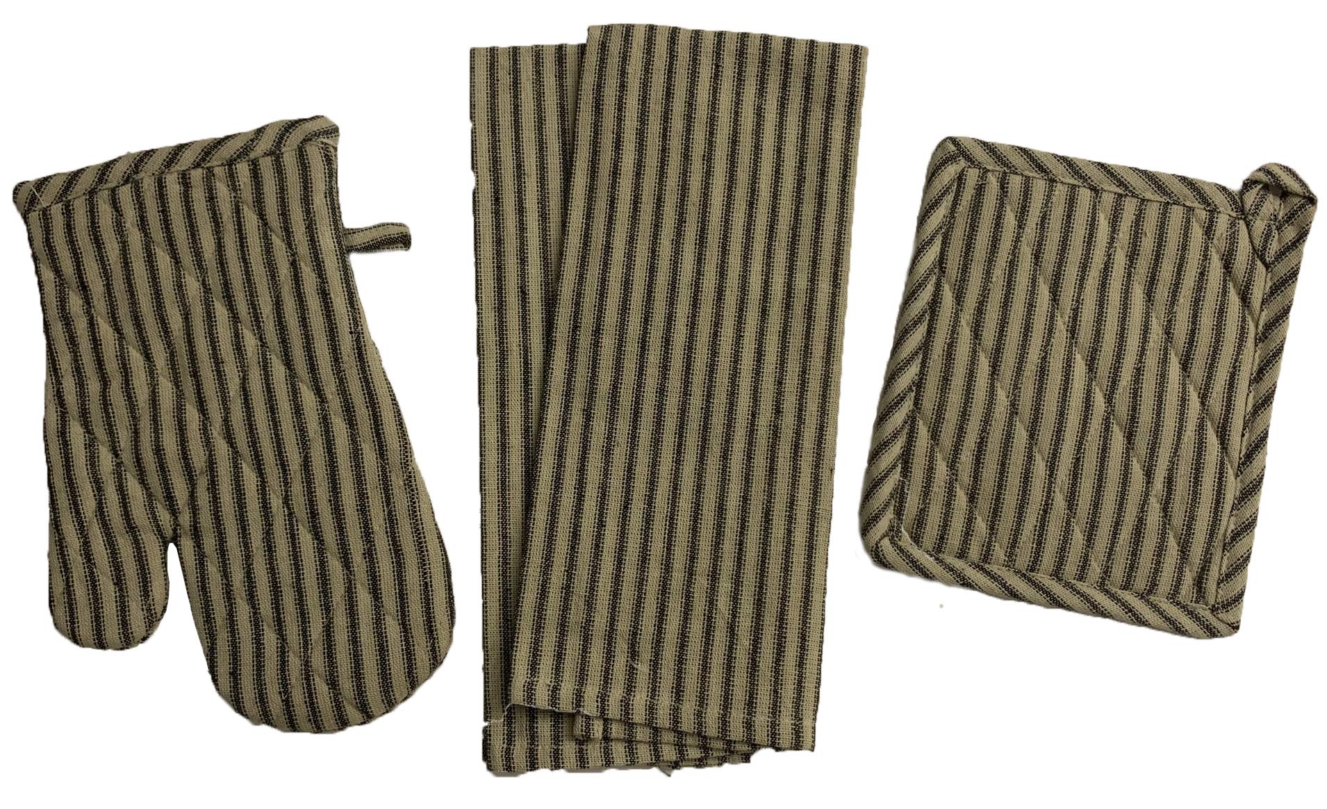 Amazon.com: Set of 4, 100% Cotton Black Farmhouse Country Kitchen Linen ...