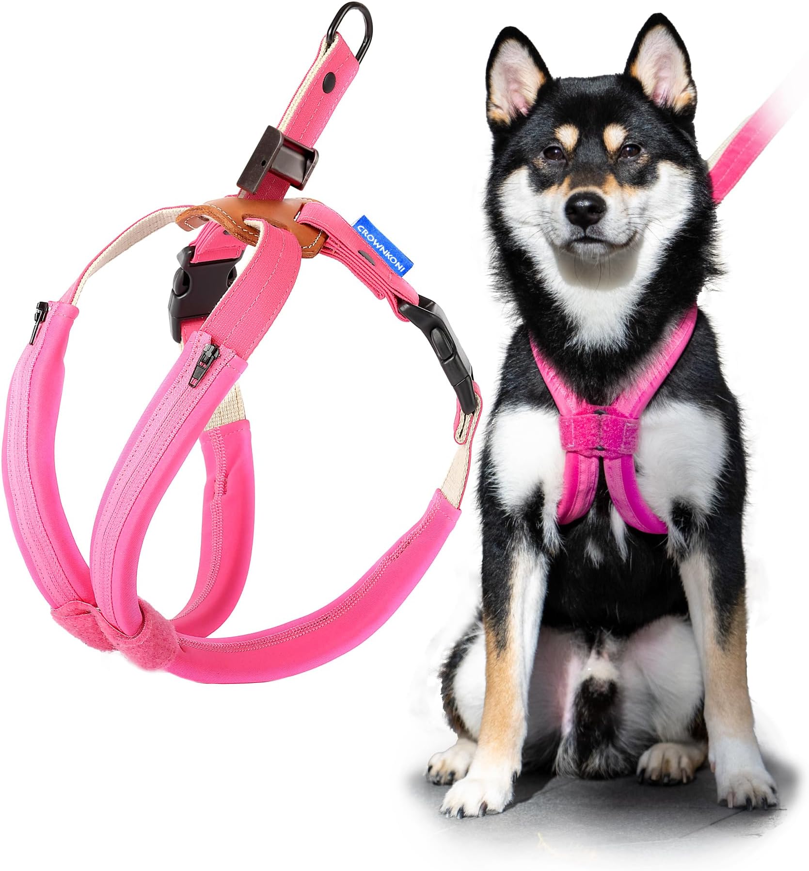 Amazon | CROWN KONI犬用ハーネス 引っ張り防止 [首に窒息なし] 簡単着脱 咳き込み軽減 クイックプルサイズ調整 小型中大型 ...