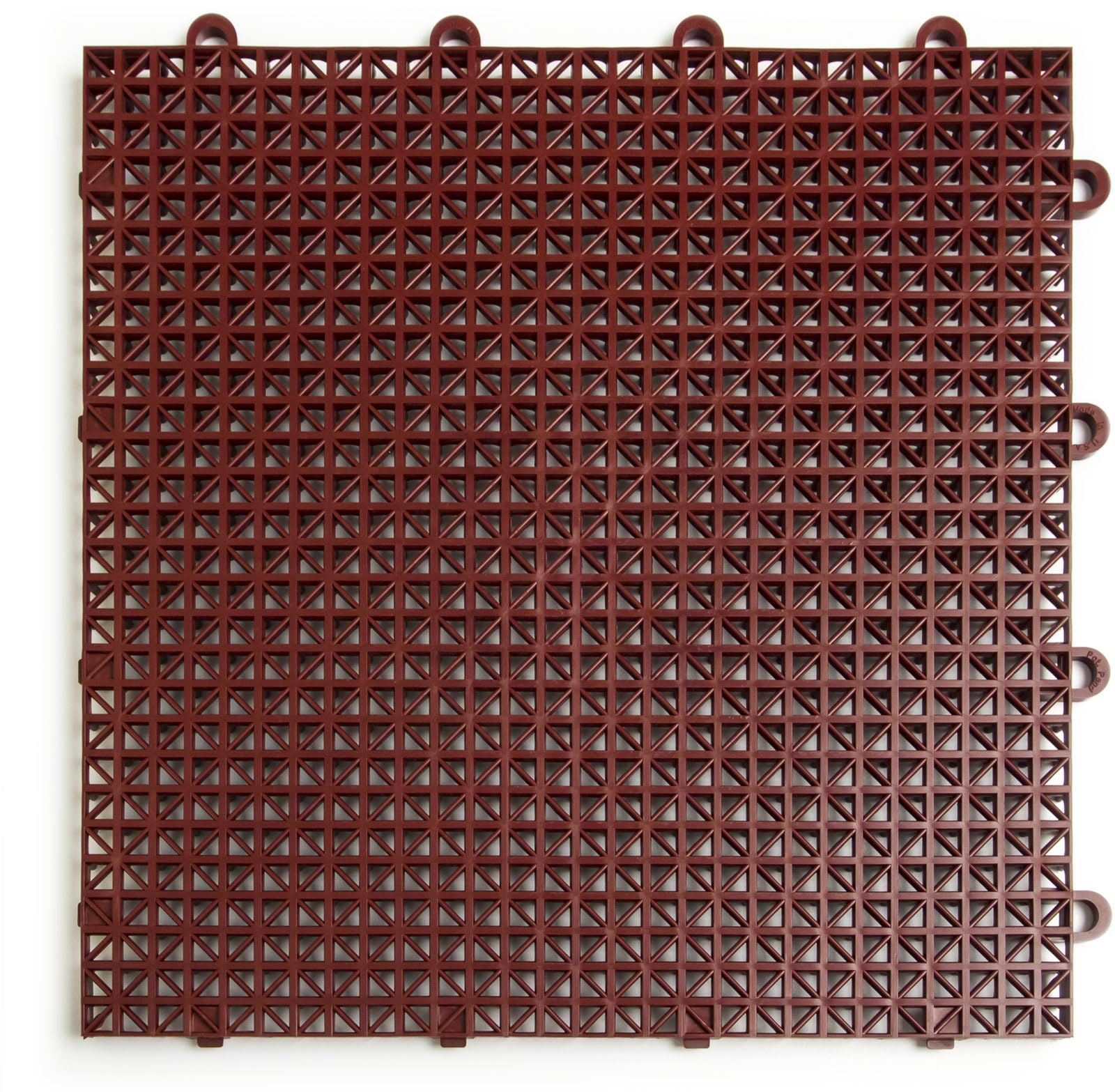 Snapklik.com : BigFloors Brick Red Cross Rib 12" X 12" Tiles