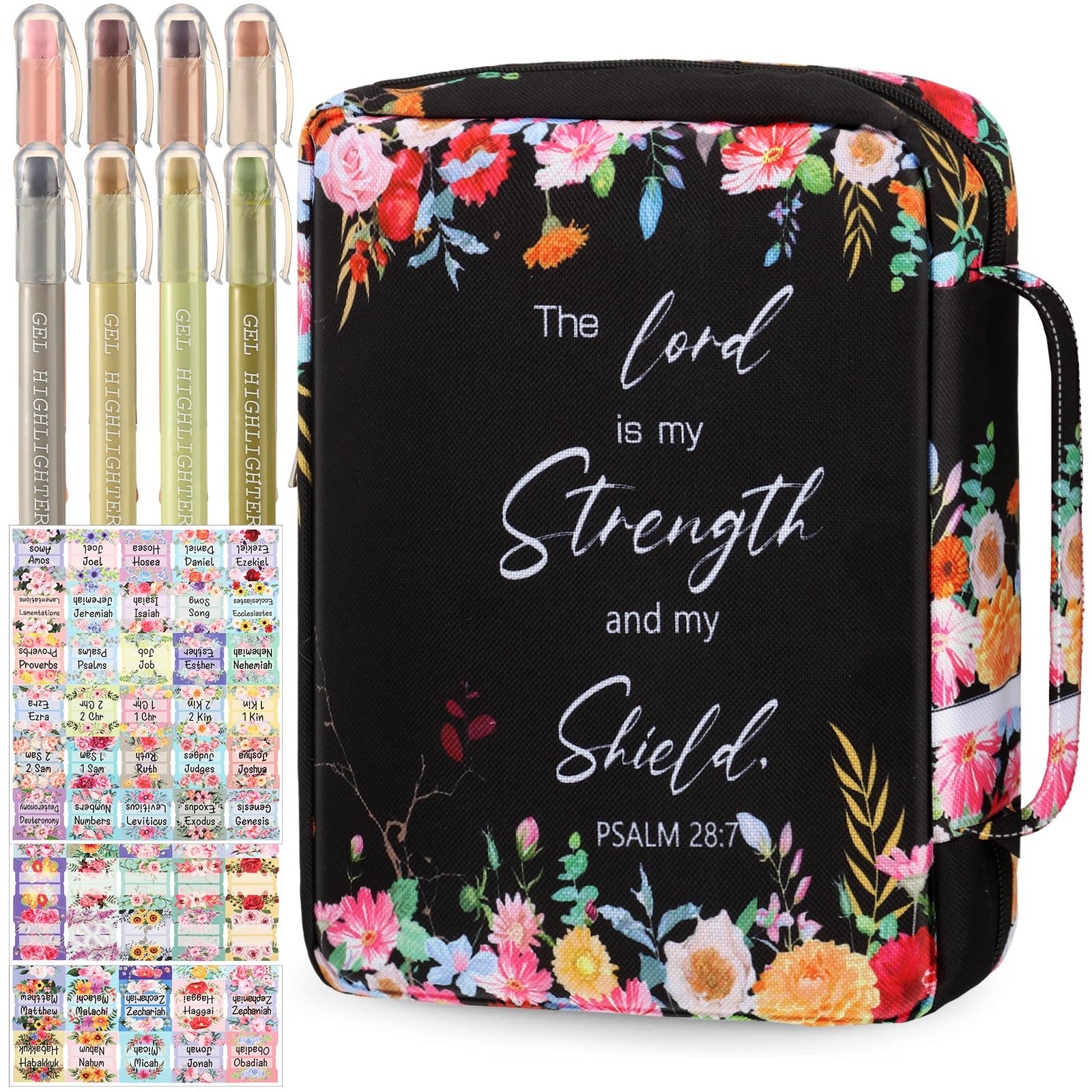 Amazon.com: Bible Cover Floral Carrying Book Case with Handle and ...