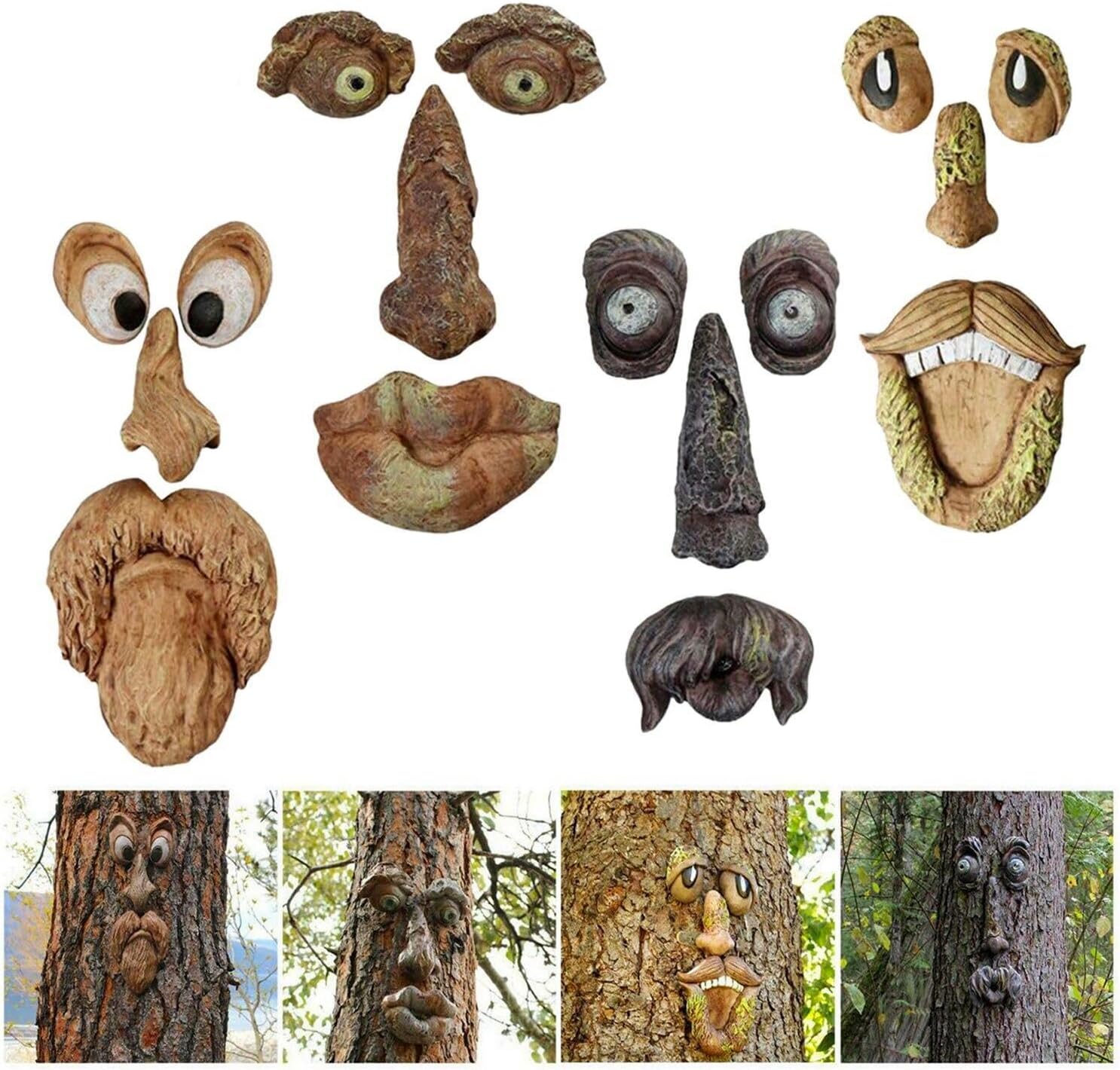 Amazon.com: Vercraft 8 Pack Tree Faces Decor Outdoor, Tree Face Outdoor ...