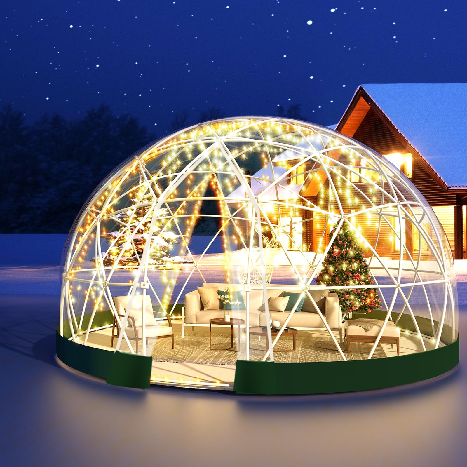 Amazon.com : 12FT Garden Dome lgloo, Geodesic Dome Greenhouse with PVC ...