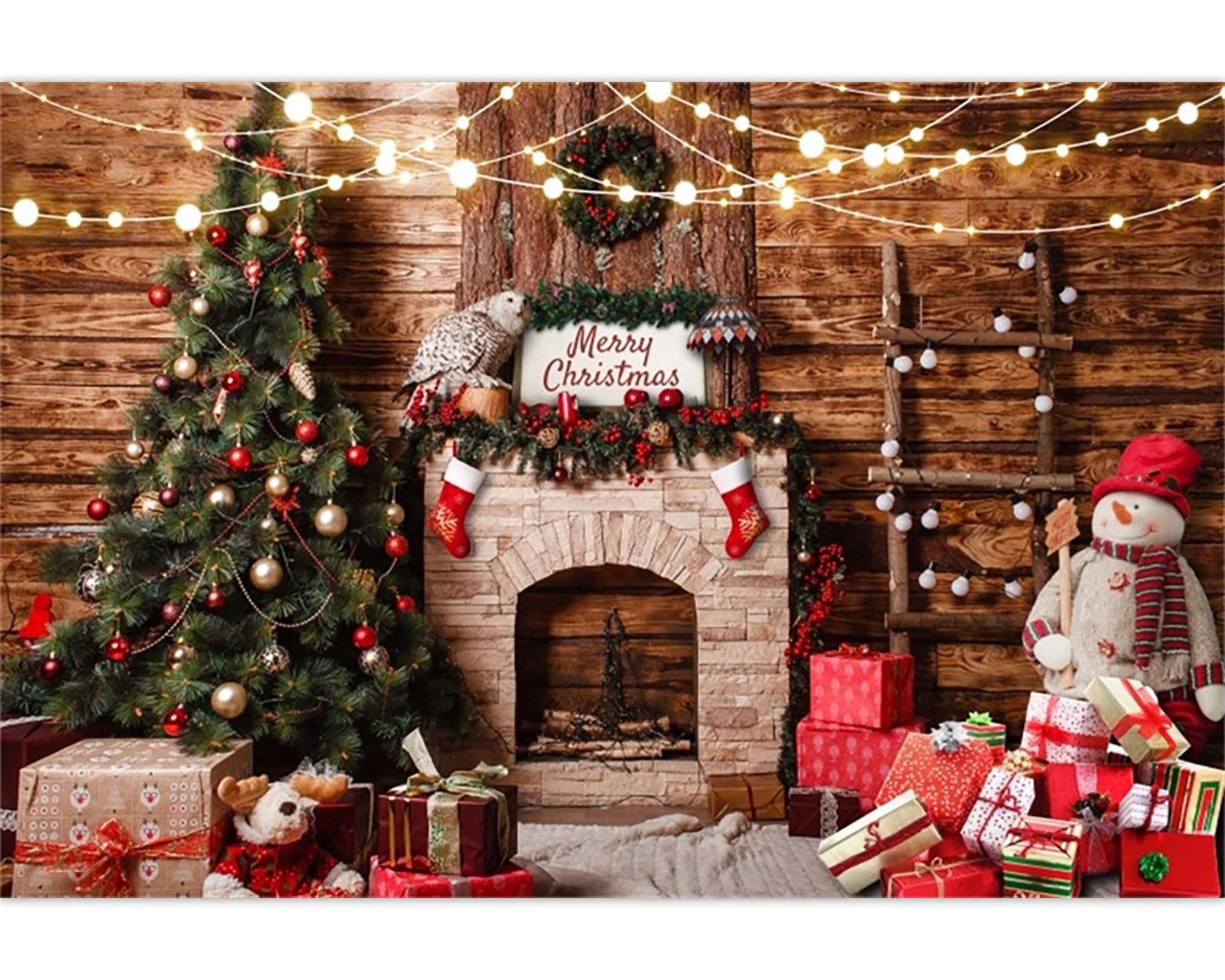 Amazon.com : Merry Christmas Backdrops for Photography 7x5 ft Wood ...
