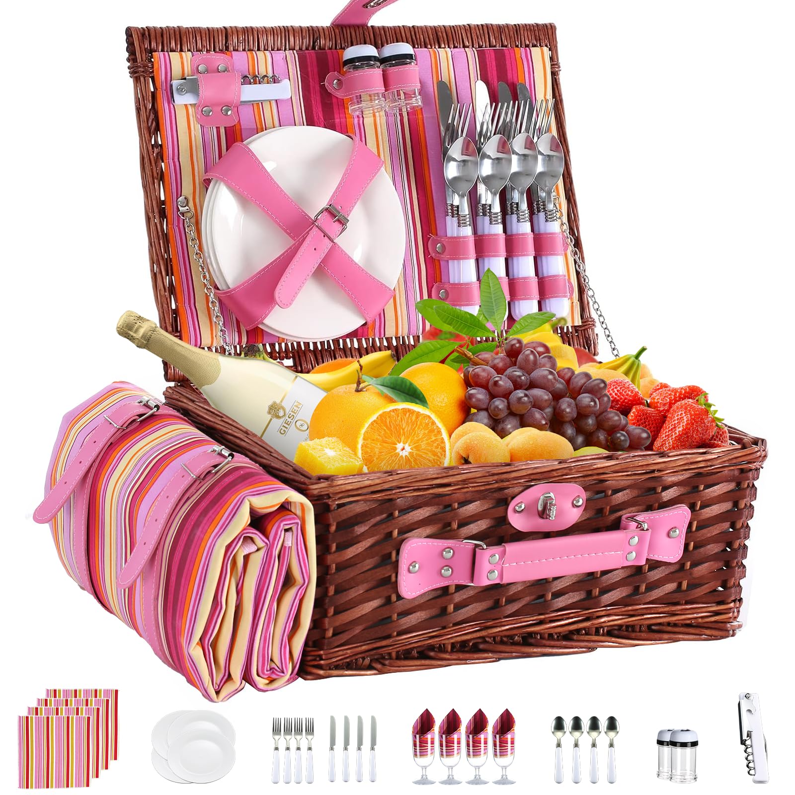 Amazon.com: YPshuye Picnic Basket Set for 4 with Waterproof Picnic ...
