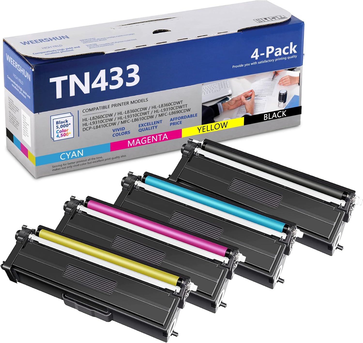 Amazon.com: TN-433 TN433 Toner Cartridge High Yield Replacement for ...