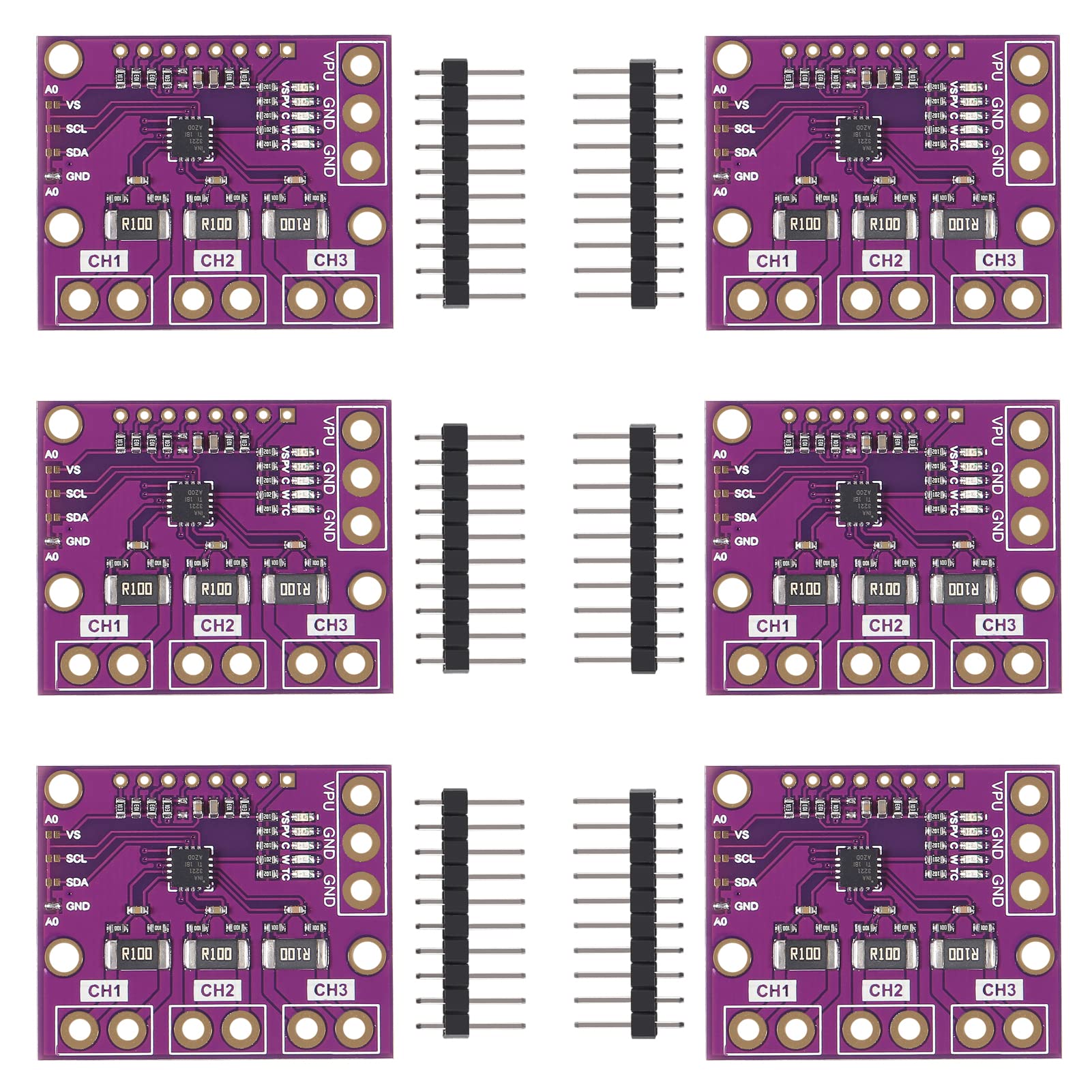 Snapklik.com : 6Pcs INA3221 Triple-Channel Shunt Current Voltage ...