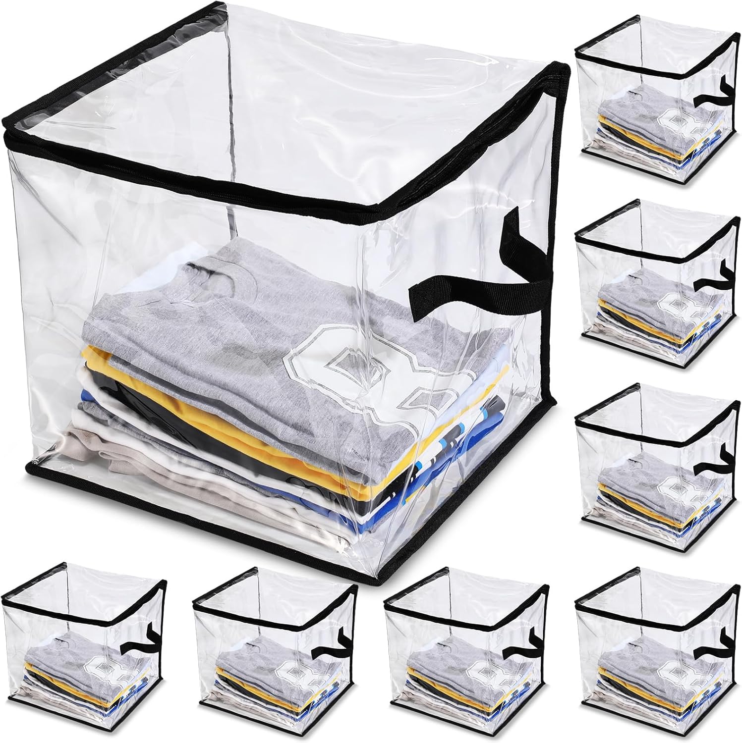 Amazon.com: Aliceset 15 Pcs Black Clear Zippered Organizers Clear ...