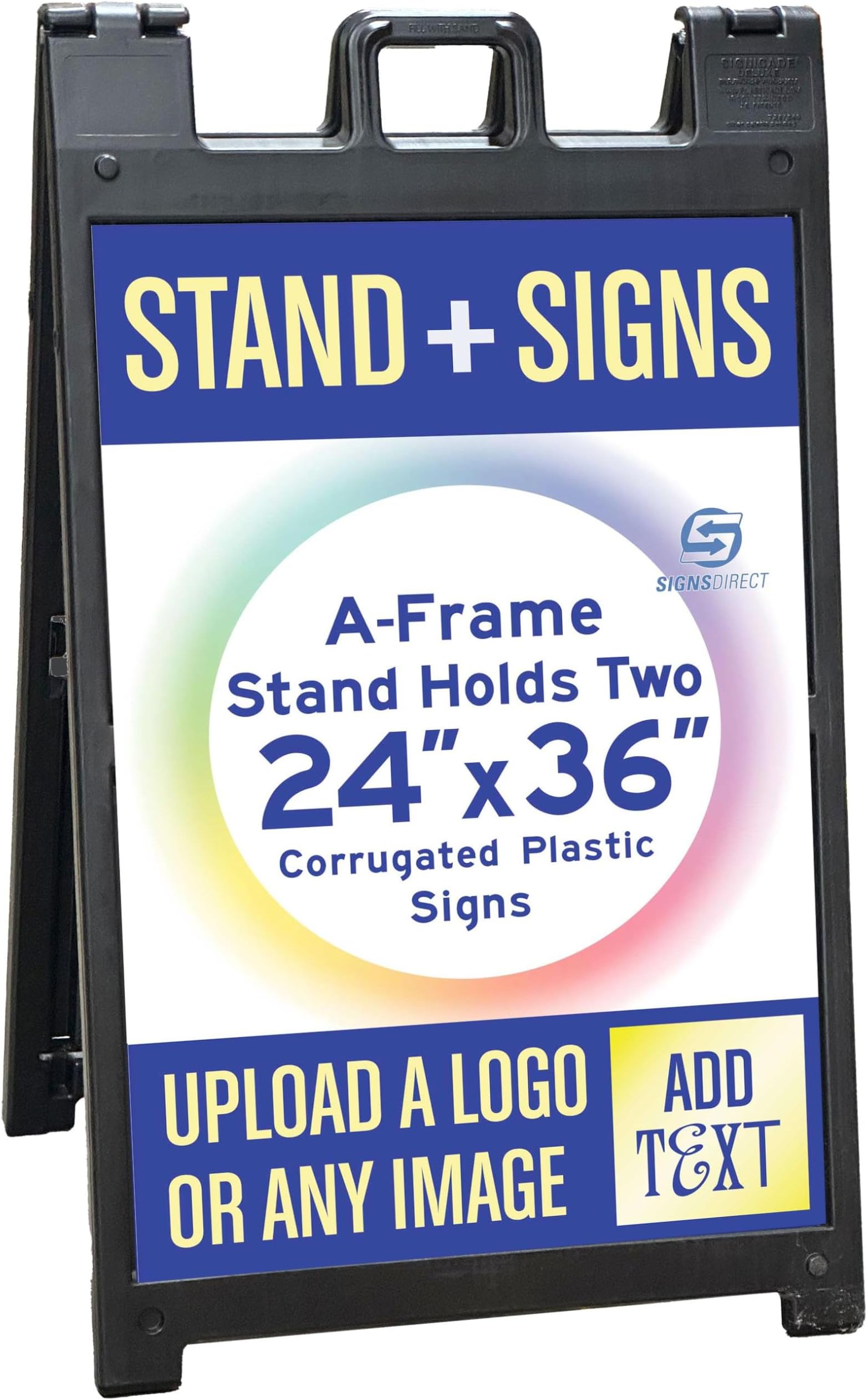 Amazon.com : One Black Signicade Deluxe A-Frame with 2 Custom Printed ...