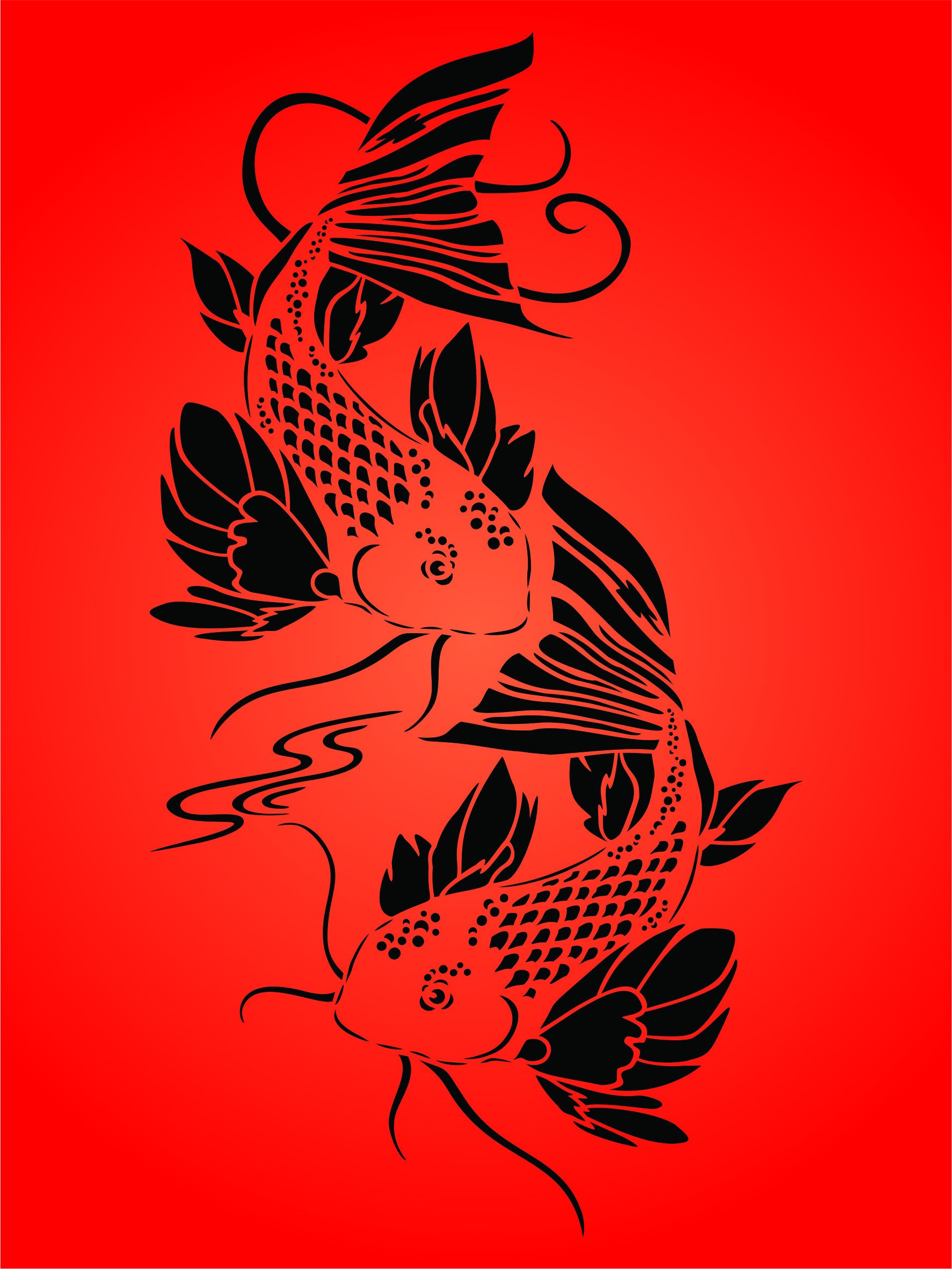 Koi Fish Stencil
