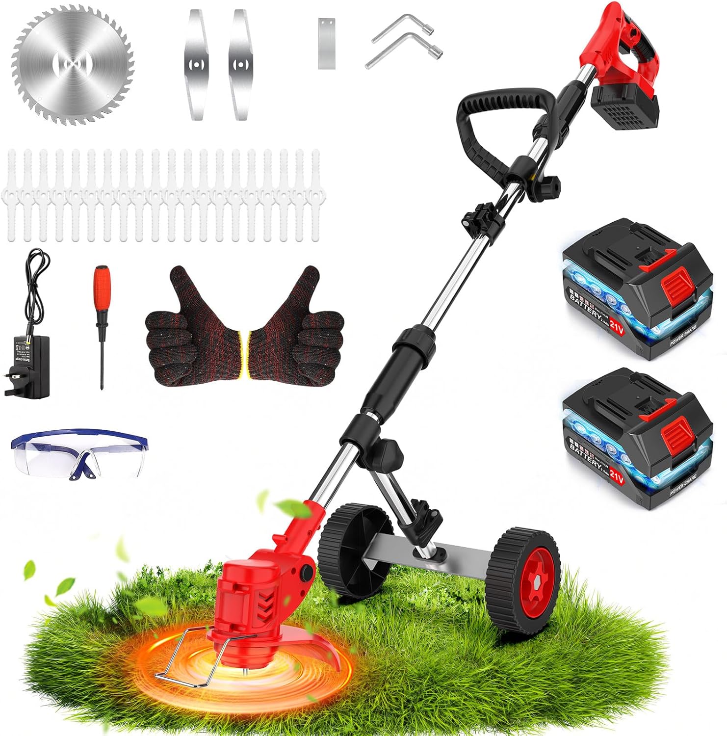 Amazon.com : Electric Weed Wacker Cordless W/Metal Blade, Lightweight ...