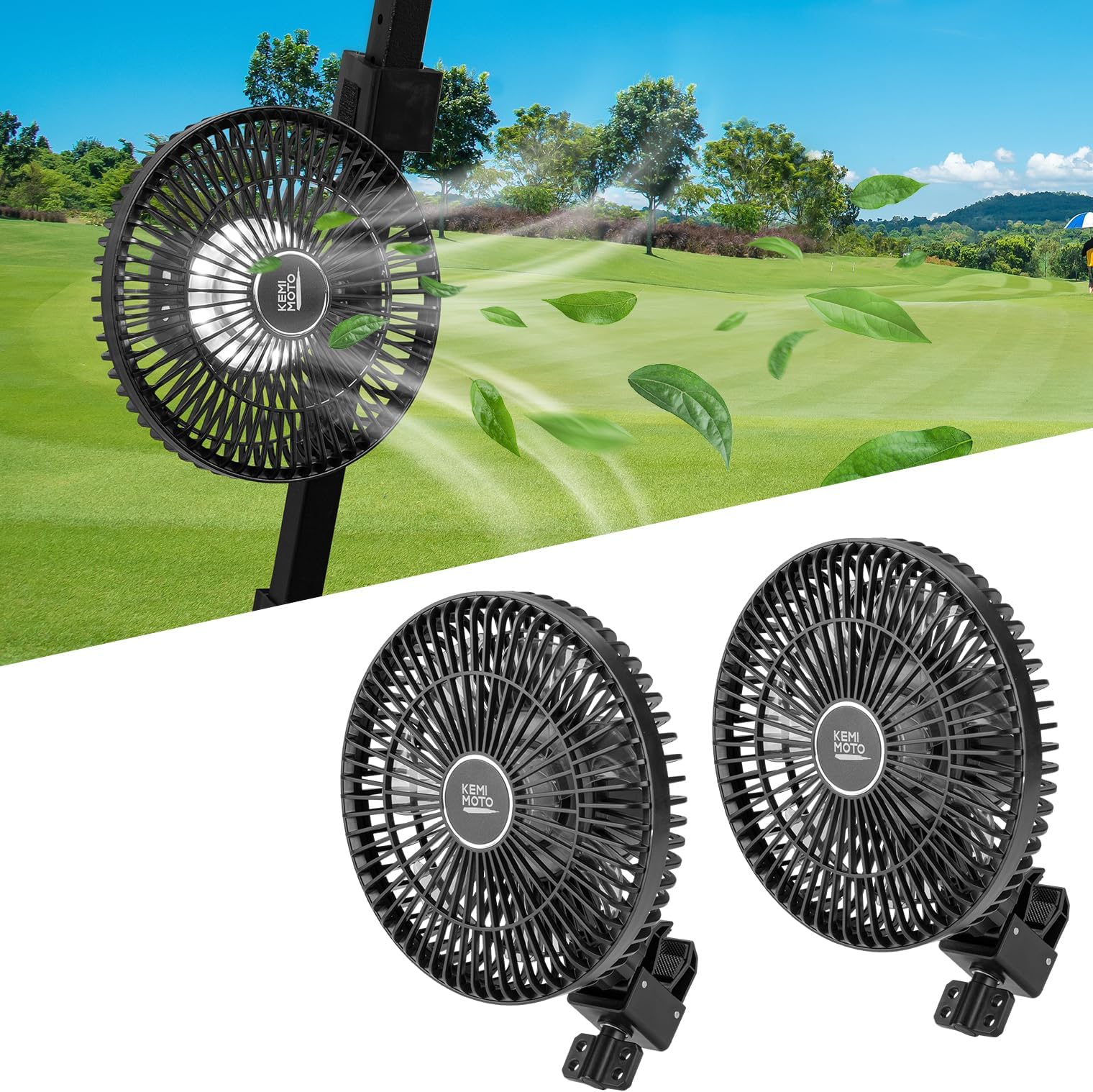 Amazon.com: GRANDFAST Rechargeable Golf Cart Fan with Flexible Tripod ...
