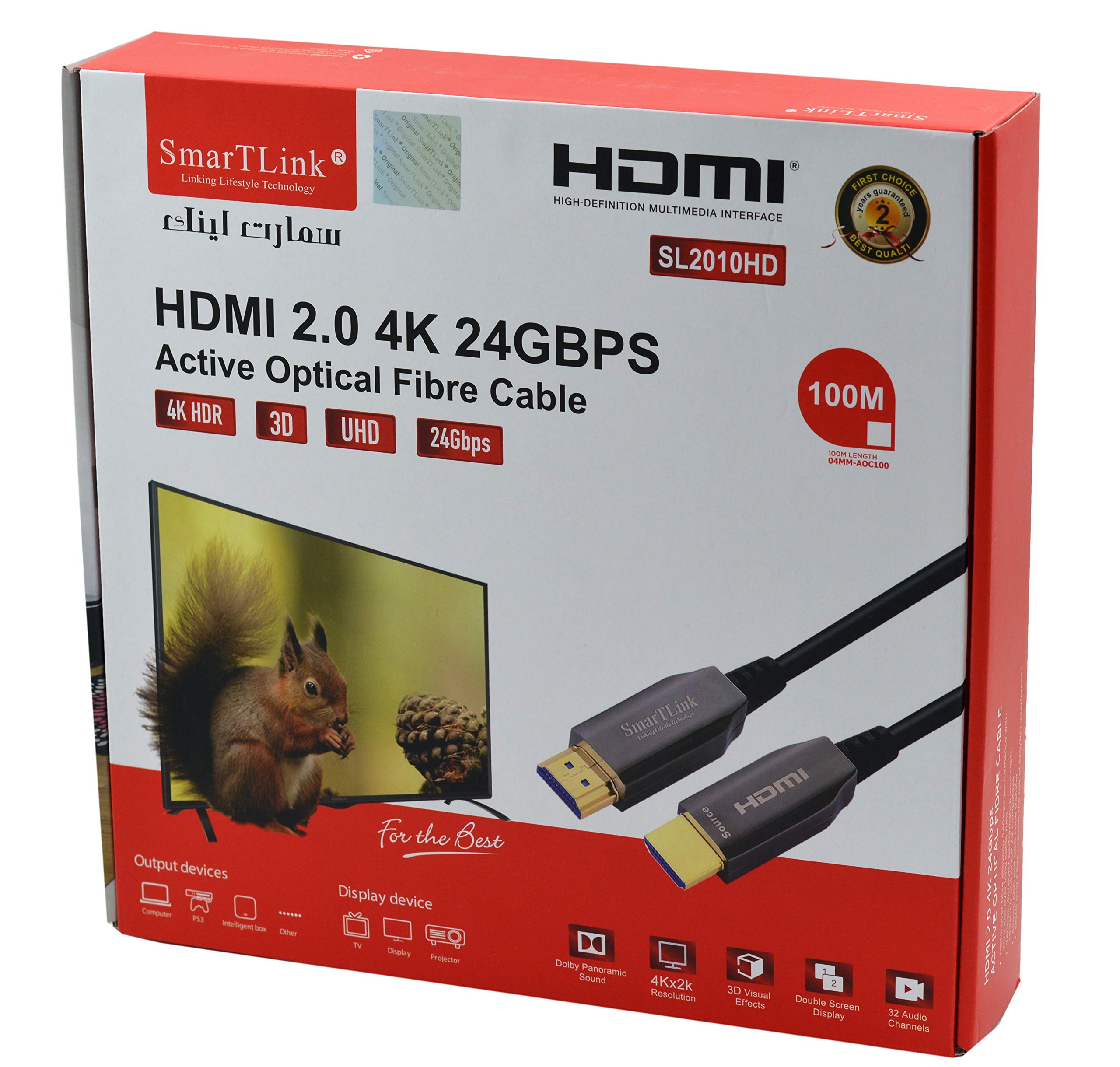 SMARTLINK Hdmi Active Optical Fiber Cable Hd (50m) : Buy Online at Best ...