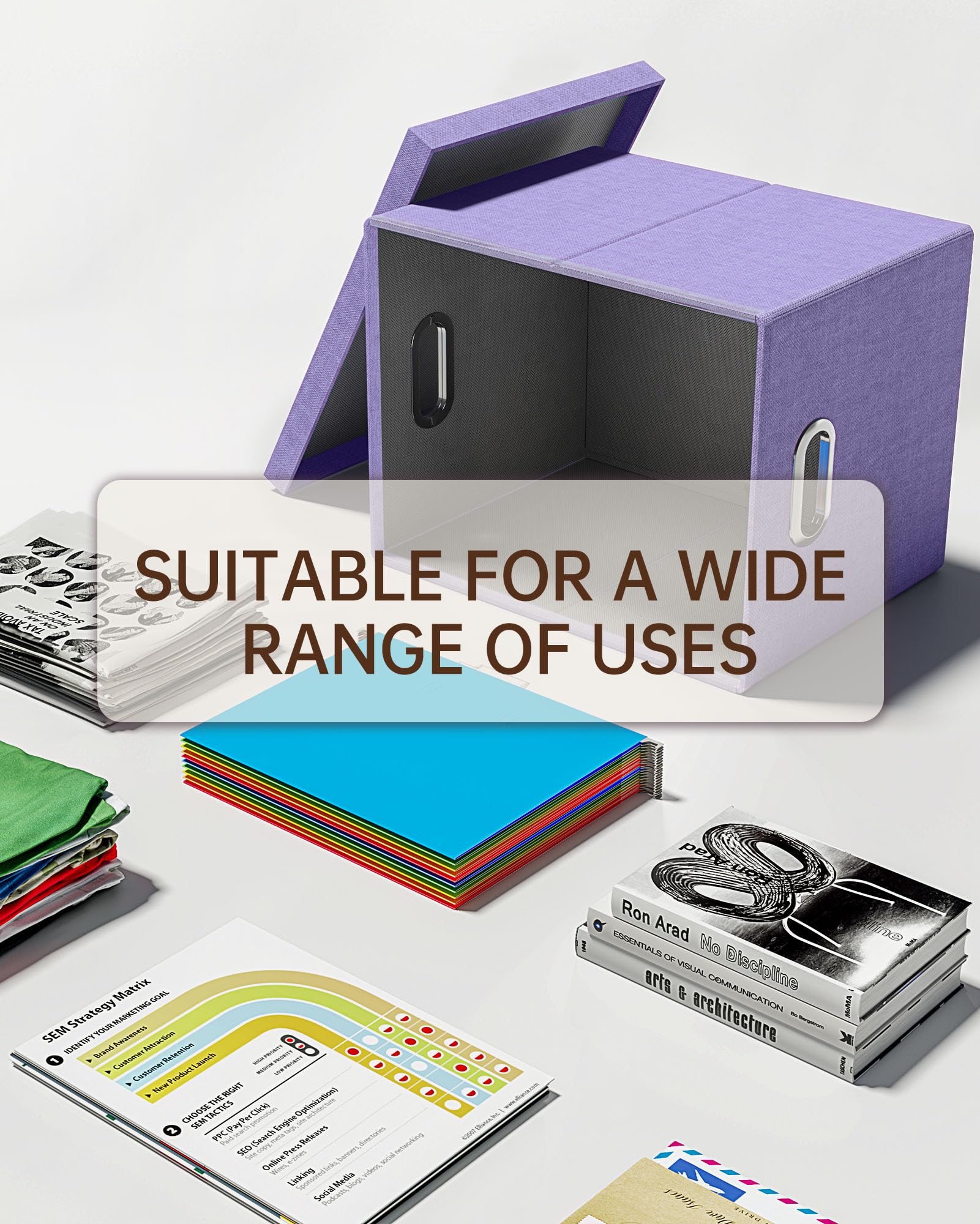 Snapklik.com : 2 Pack File Storage Organizer, Filing Box, Portable File Box