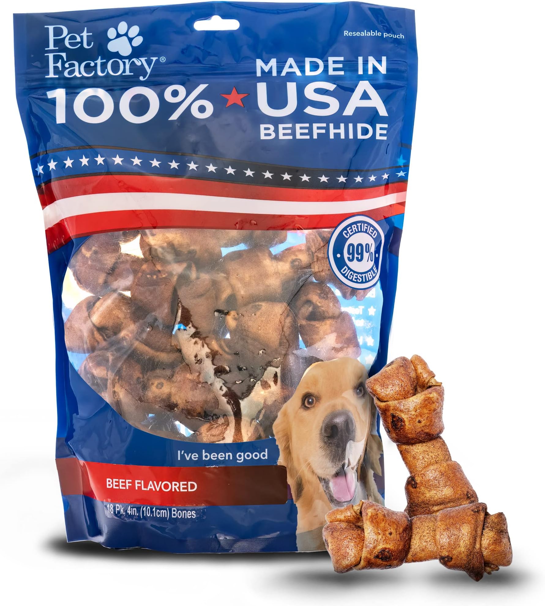 Amazon.com : Healthy Beefhide Rawhide Dog Bones - Raw Hide Chews Dog ...