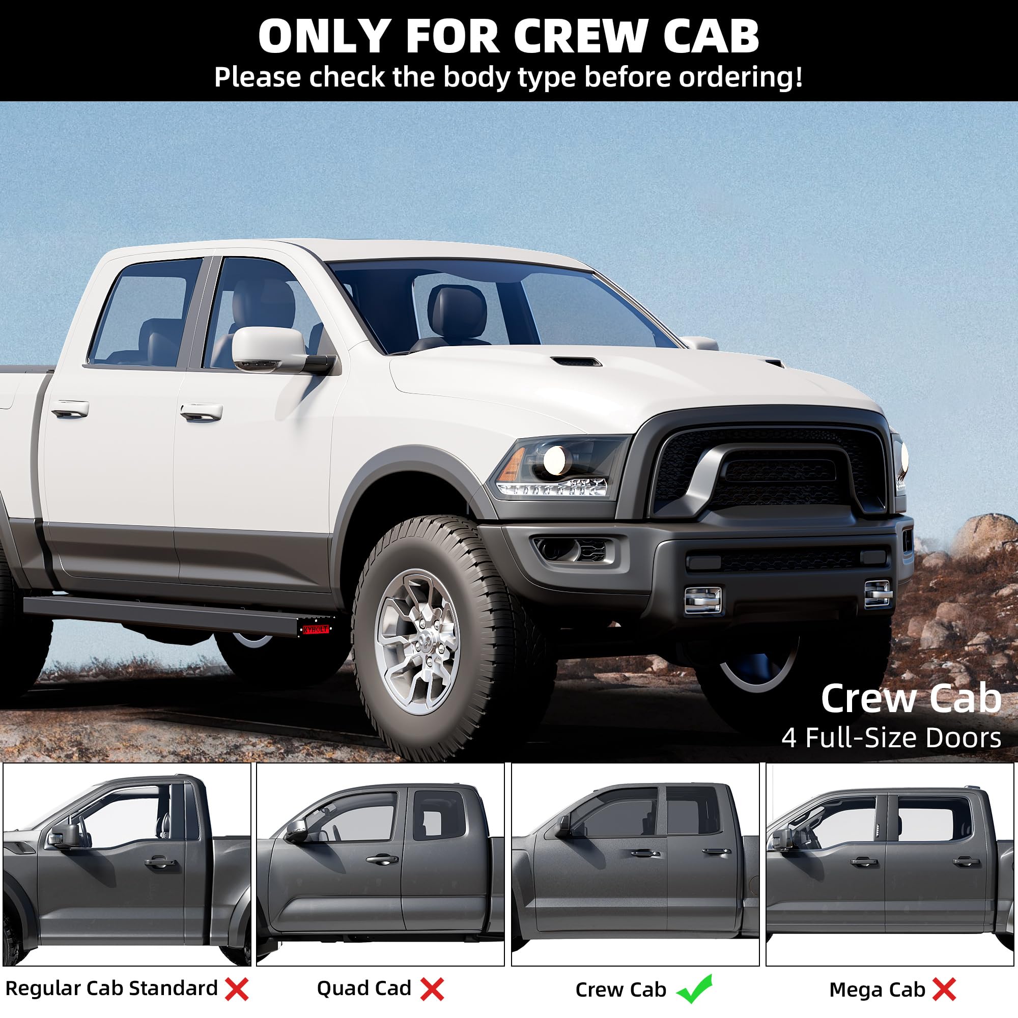 Snapklik.com : KYBOLT Running Boards Compatible