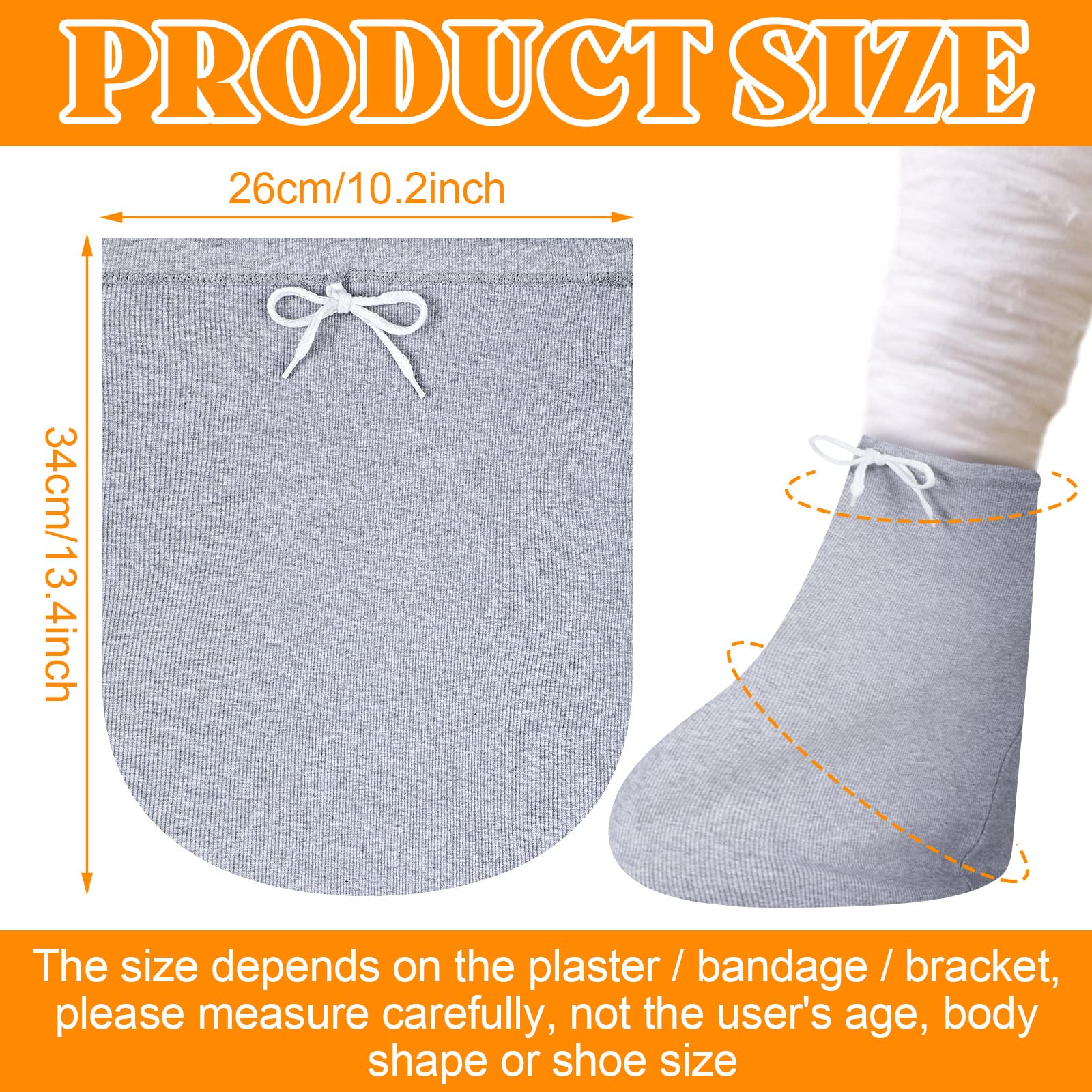 Snapklik.com : 2 Pcs Cast Sock For Leg Foot Cover Below Knee Sleeve ...